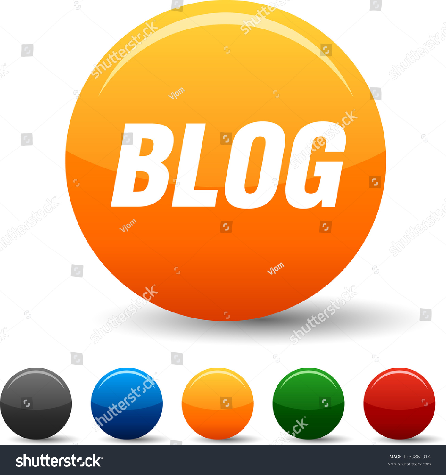 Blog Icon Set Vector Illustration Stock Vector (Royalty Free) 39860914