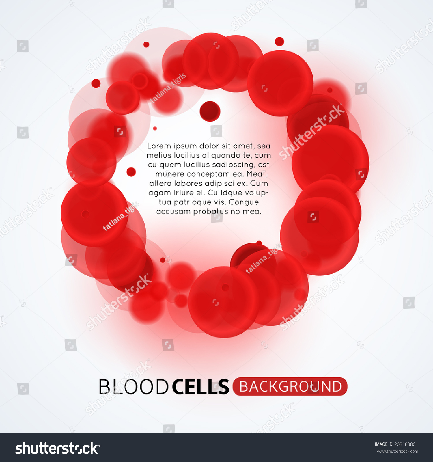 Blood Cells Circle Background Stock Vector (Royalty Free) 208183861 ...
