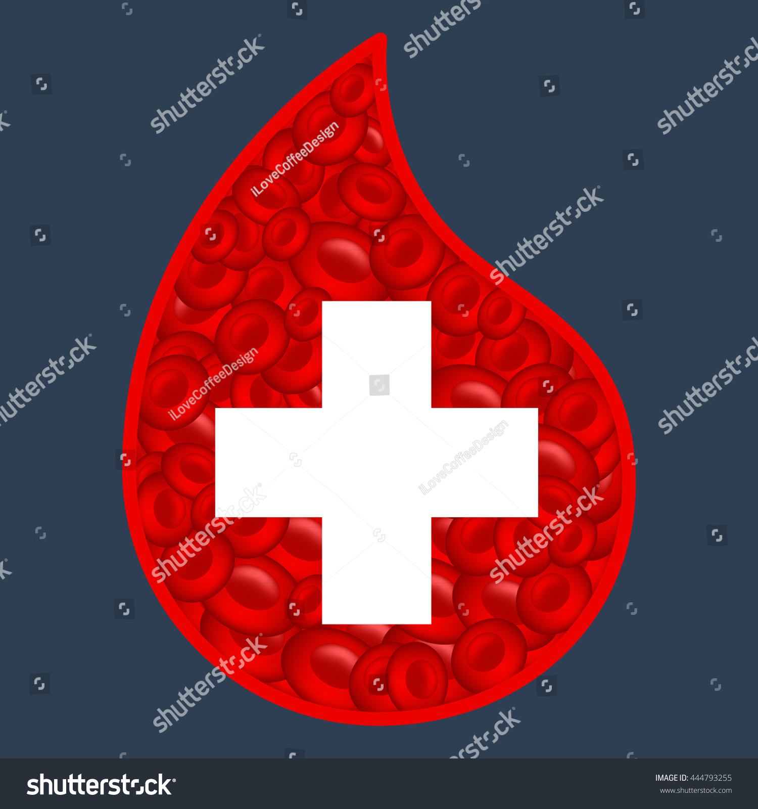 Blood Cells Logo Vector: vector de stock (libre de regalías) 444793255 ...