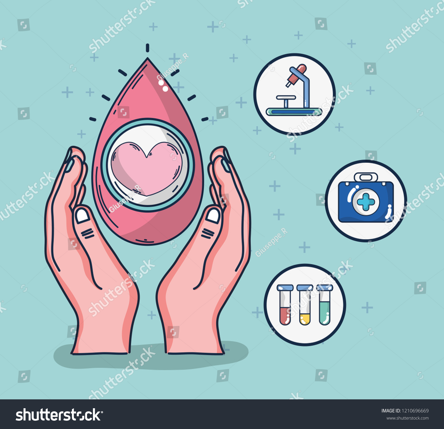 Blood Donation Cartoon Stock Vector (Royalty Free) 1210696669