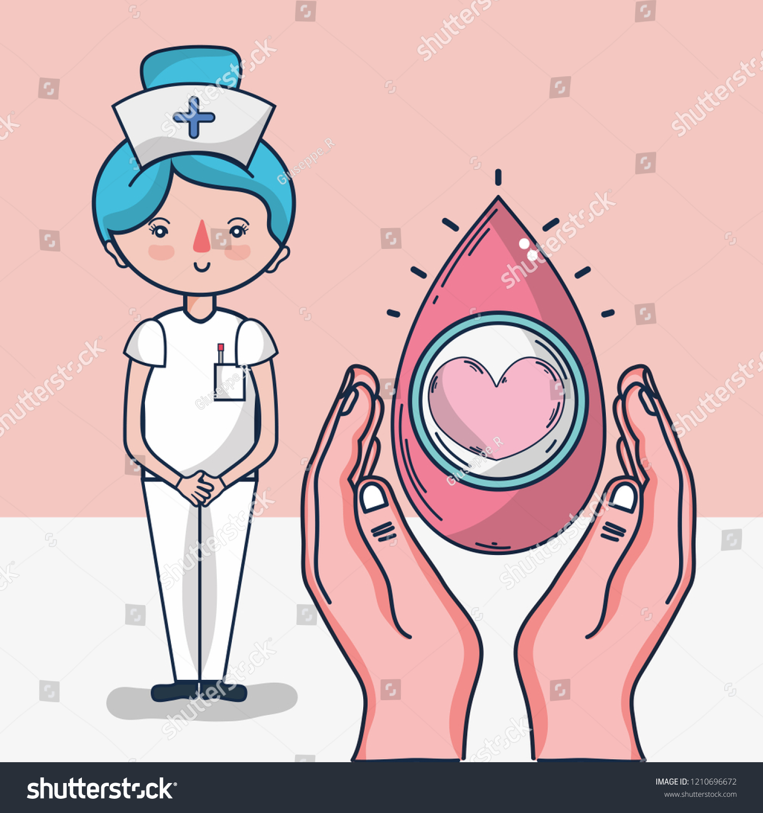 Blood Donation Cartoon Stock Vector (Royalty Free) 1210696672 ...