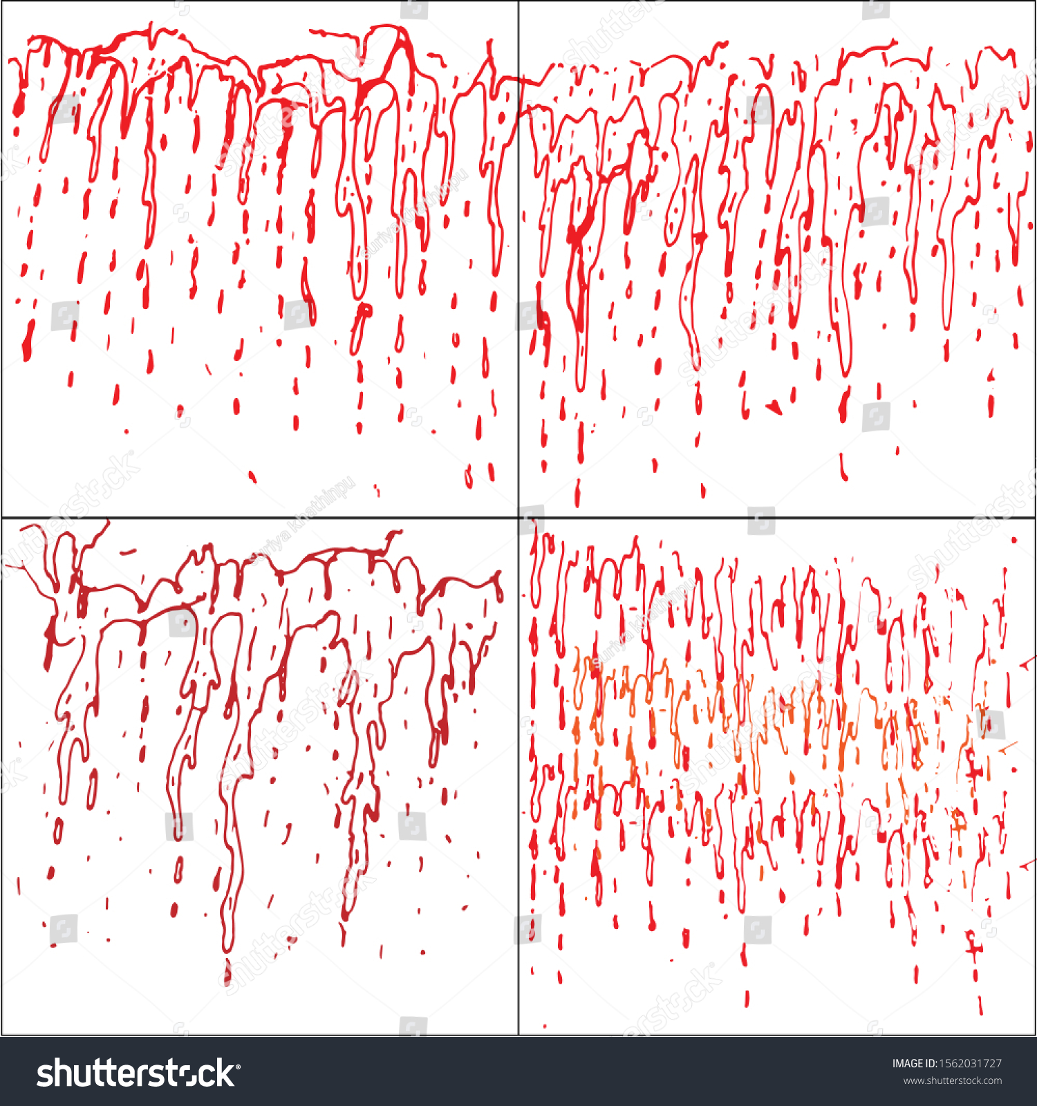 Blood Dripping Vector Down On White Stock Vector (Royalty Free) 1562031727
