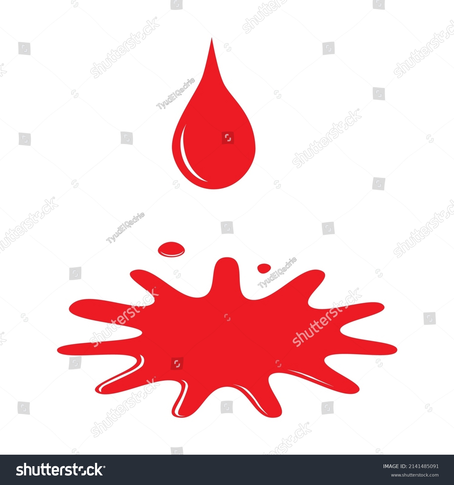 Blood Drop Vector Illustration White Background: เวกเตอร์สต็อก (ปลอดค่า ...