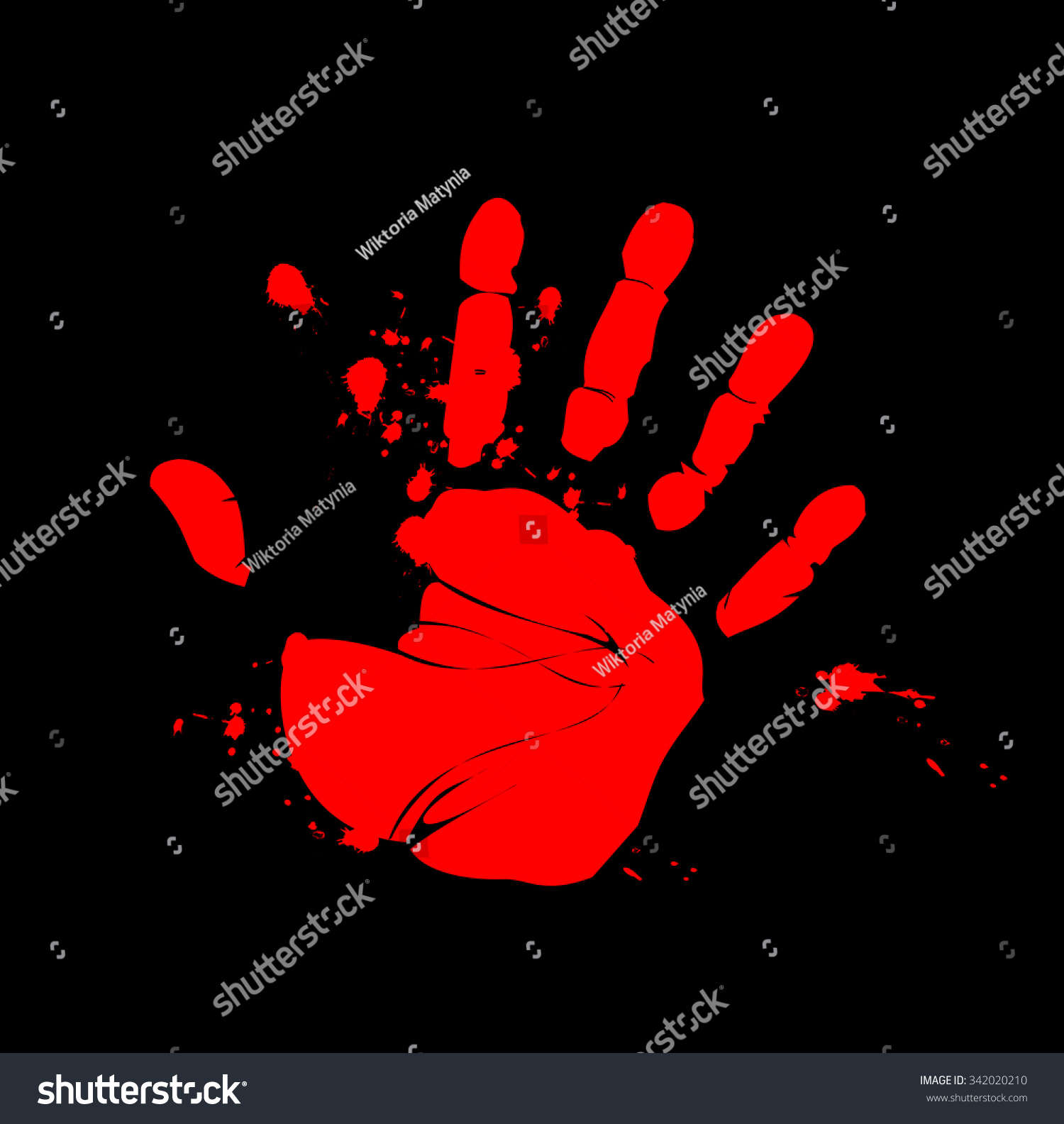 Blood Hand Print Vector : image vectorielle de stock (libre de droits ...