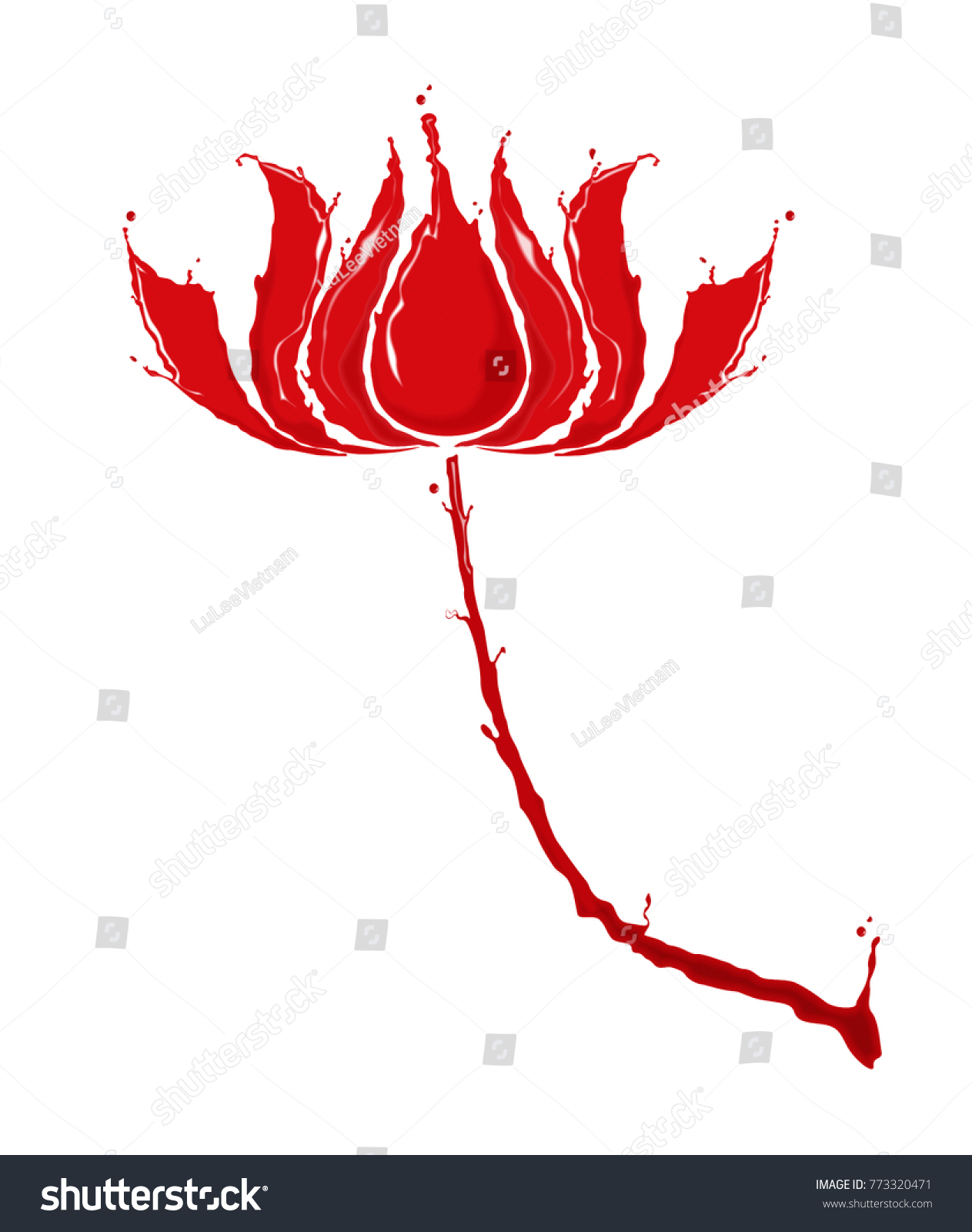 Blood Lotus Illustrator Vector Stock Vector (Royalty Free) 773320471