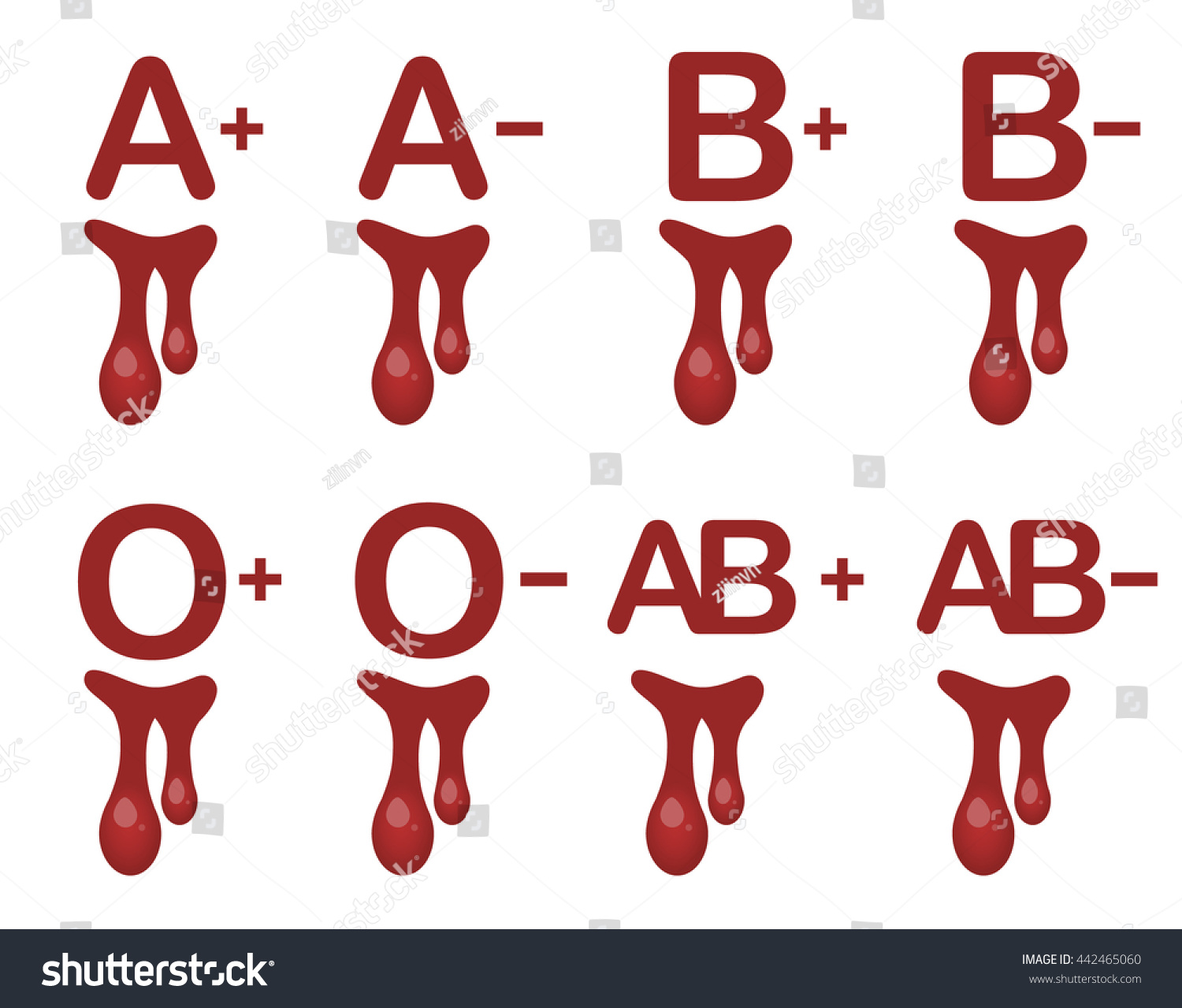 Blood Type Vector Illustration Set: vector de stock (libre de regalías ...