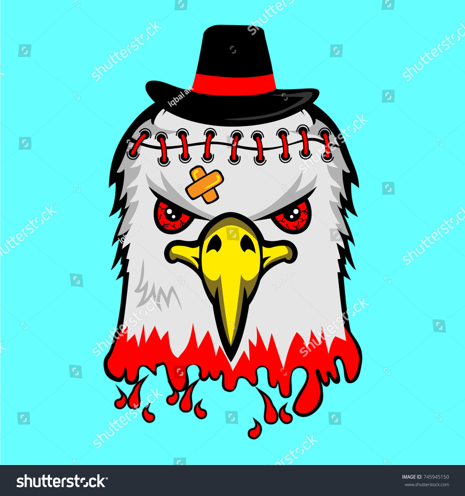 Bloody Eagle Black Hatvector Cartoon Stock Vector (Royalty Free) 745945150