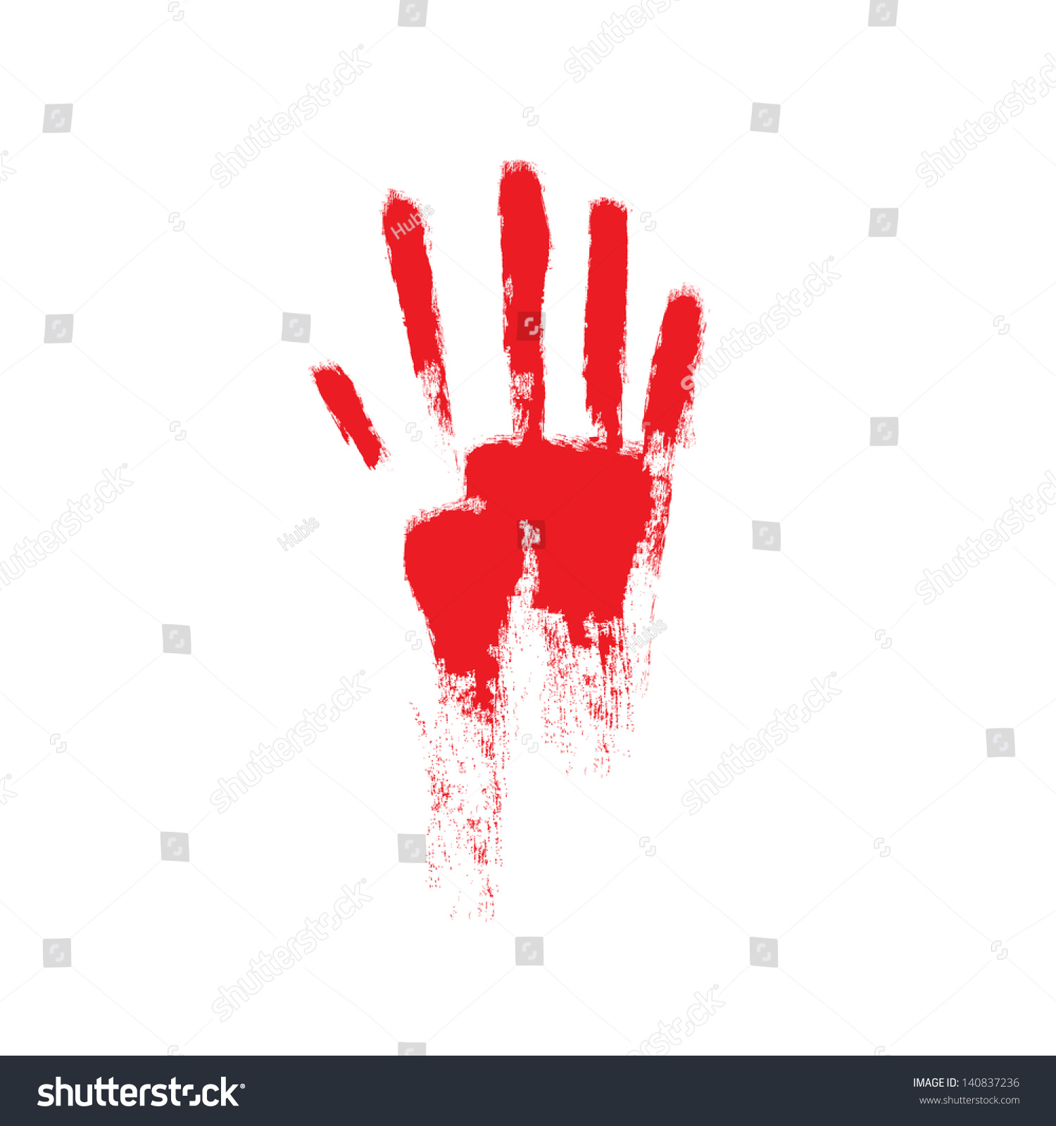 Bloody Hand Vector: vetor stock (livre de direitos) 140837236 ...