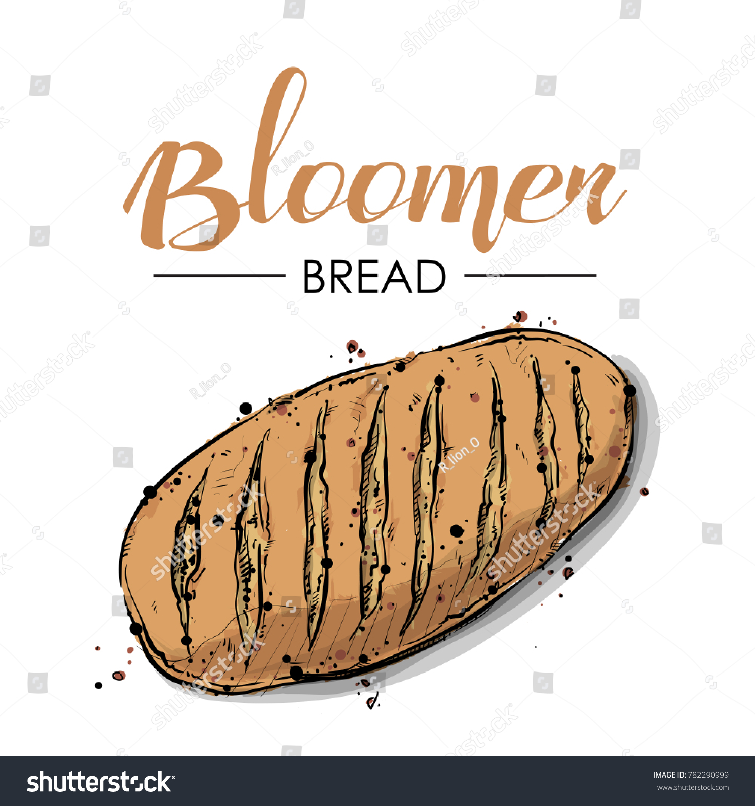 Bloomer Bread Drawing Sketch Style Vector Stock Vector (Royalty Free ...