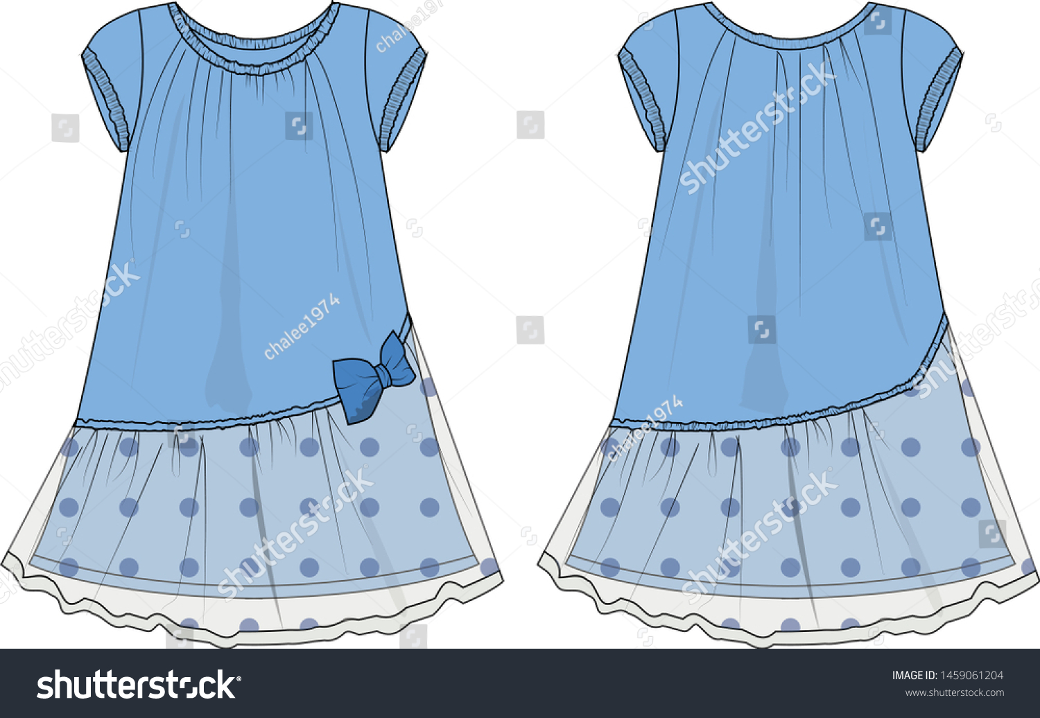 Blouse Girl Vector Template Pattern Stock Vector (Royalty Free ...