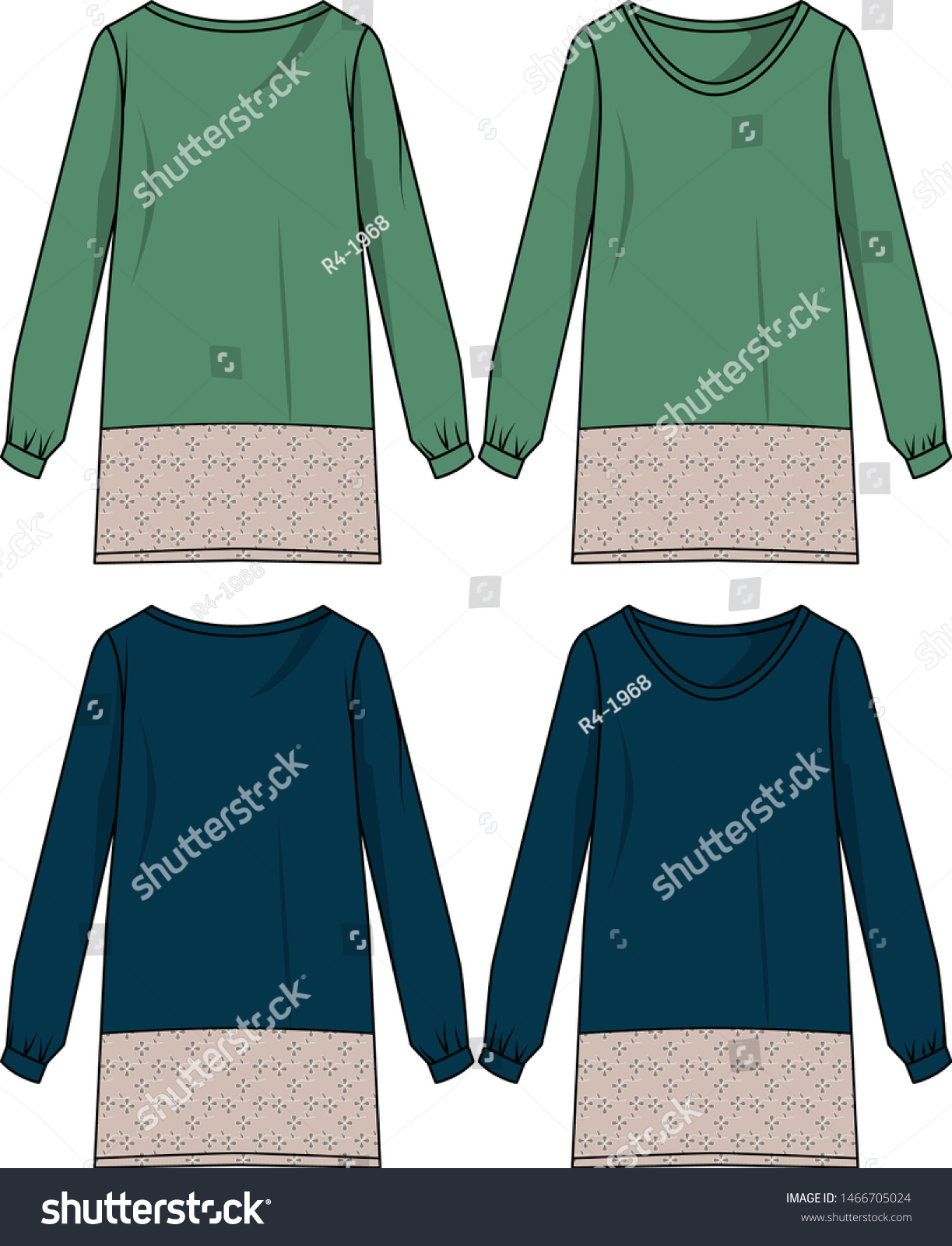 Blouse Lady Vector Template Stock Vector (Royalty Free) 1466705024