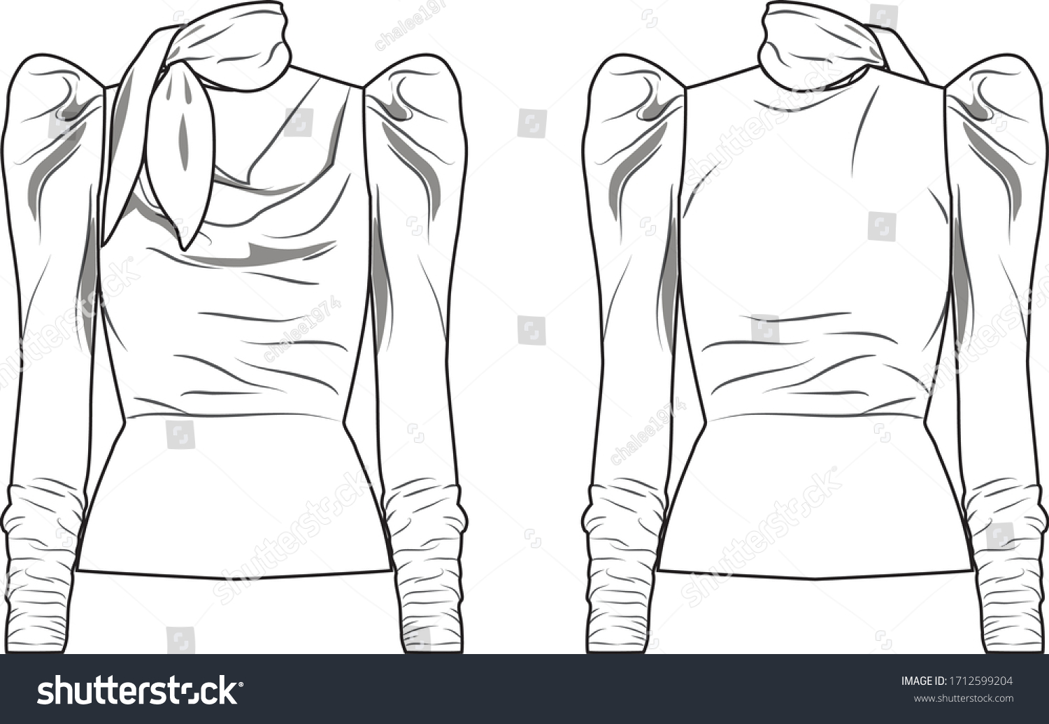 Blouse Lady Vector Template: เวกเตอร์สต็อก (ปลอดค่าลิขสิทธิ์ ...
