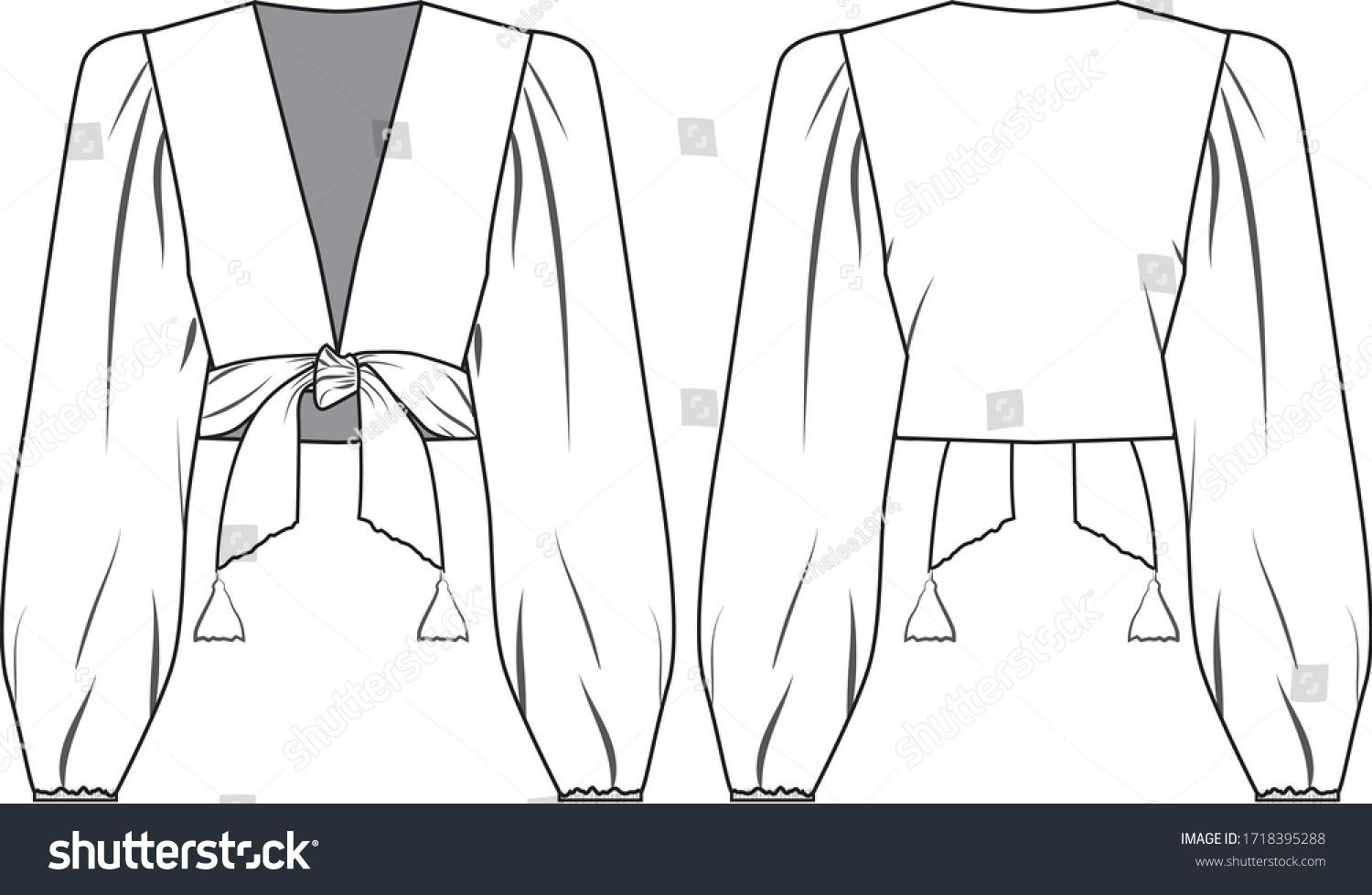 Blouse Lady Vector Template Stock Vector (Royalty Free) 1718395288