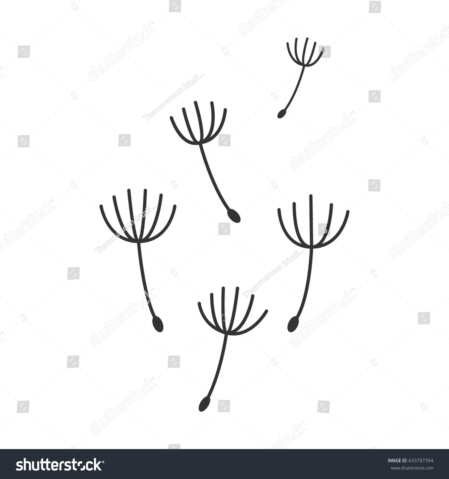 Blowing Dandelions Isolated Vector Illustration Stock Vector (Royalty ...