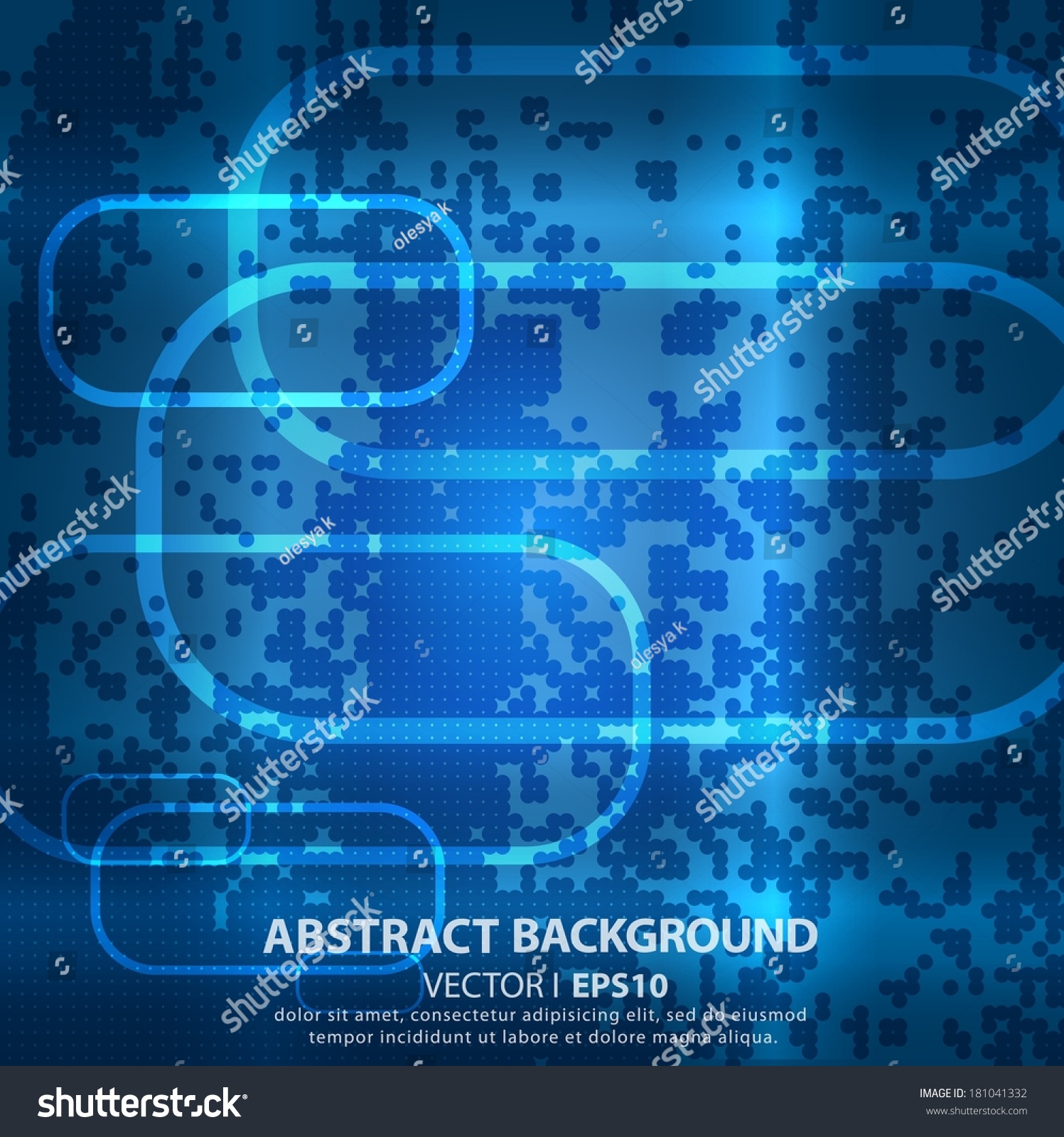 Blue Abstract Geometric Pattern Circles Vector Stock Vector (Royalty ...