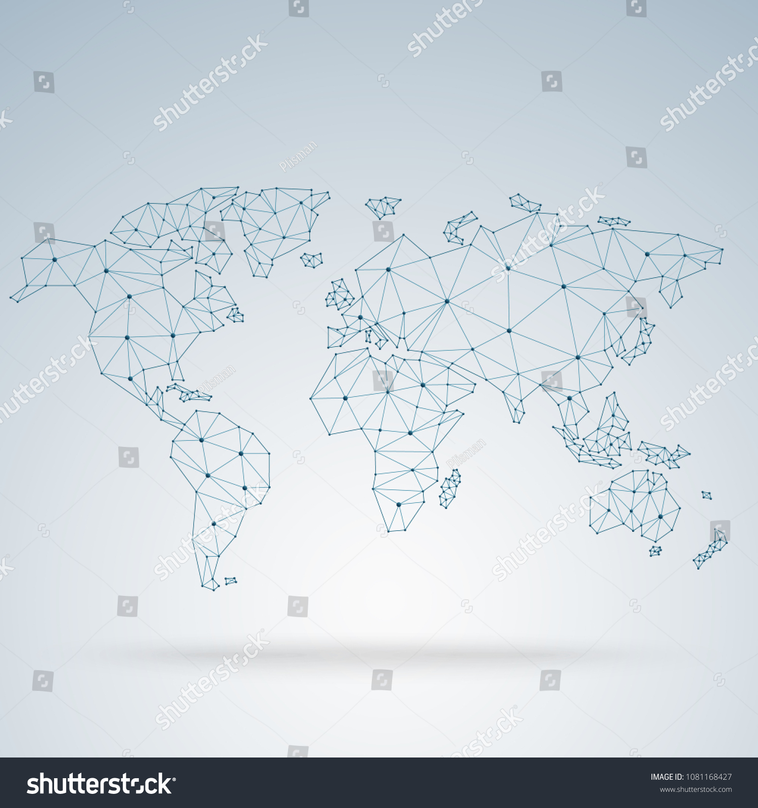 Blue Abstract Global Communications World Map Stock Vector (Royalty ...