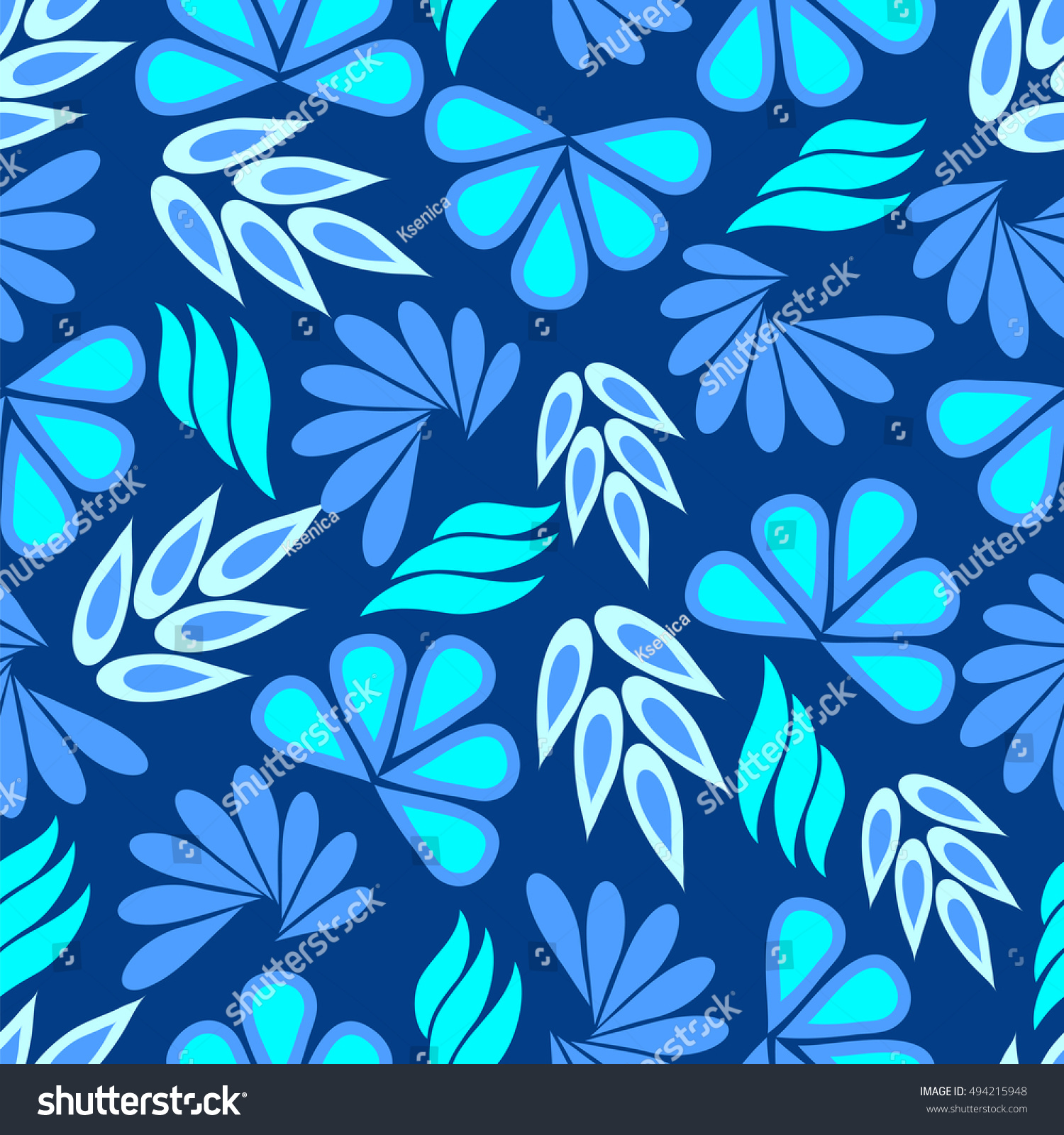 Blue Abstract Seamless Pattern Background Vector Stock Vector (Royalty ...