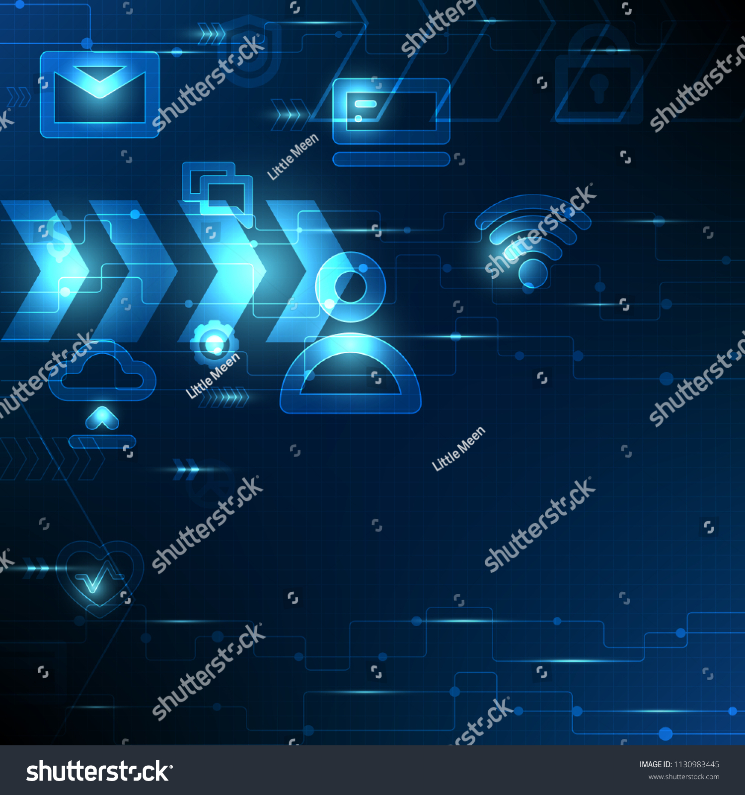 Blue Abstract Technology Background Communication Concept Stock Vector ...