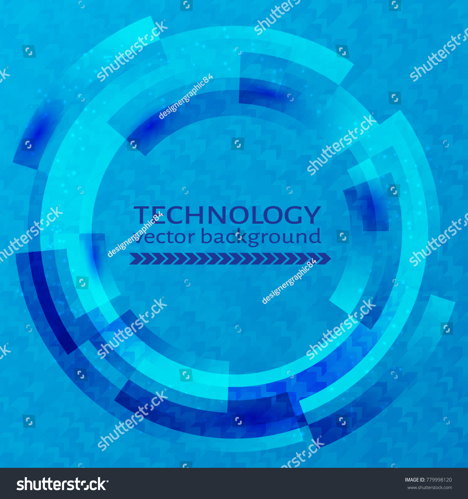 Blue Abstract Technology Circle Background Mechanical Stock Vector ...