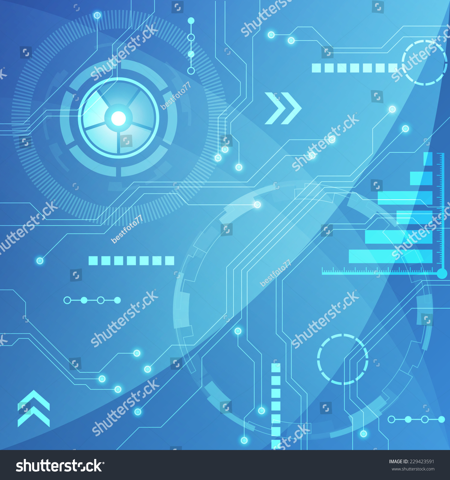 Blue Abstract Technology Circuit Background Vector: vector de stock ...