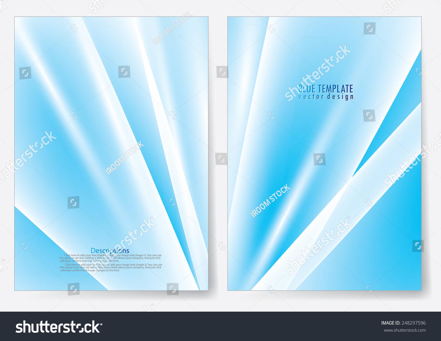 Blue Abstract Template Design Stock Vector (Royalty Free) 248297596 ...