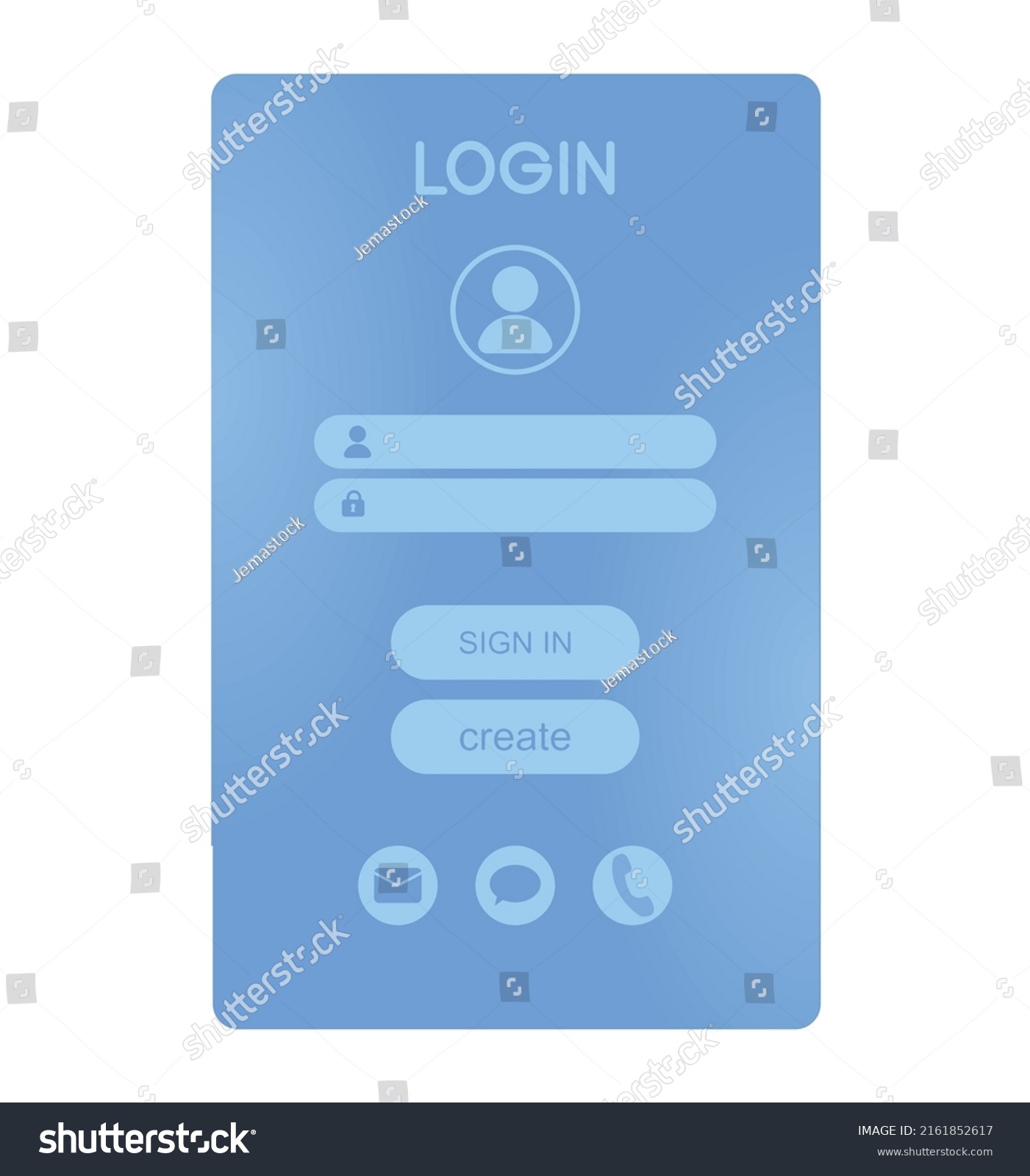 Blue Access Login Template Icon Stock Vector (Royalty Free) 2161852617 ...