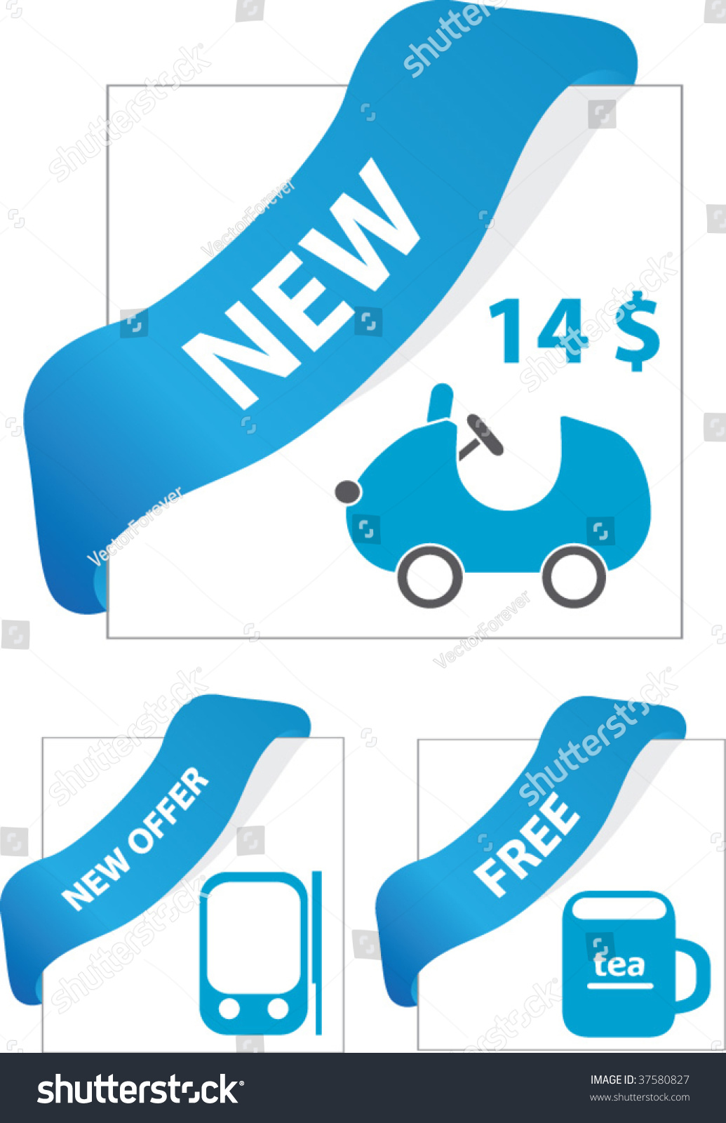 Blue Advertising Templates Vector Stock Vector (Royalty Free) 37580827