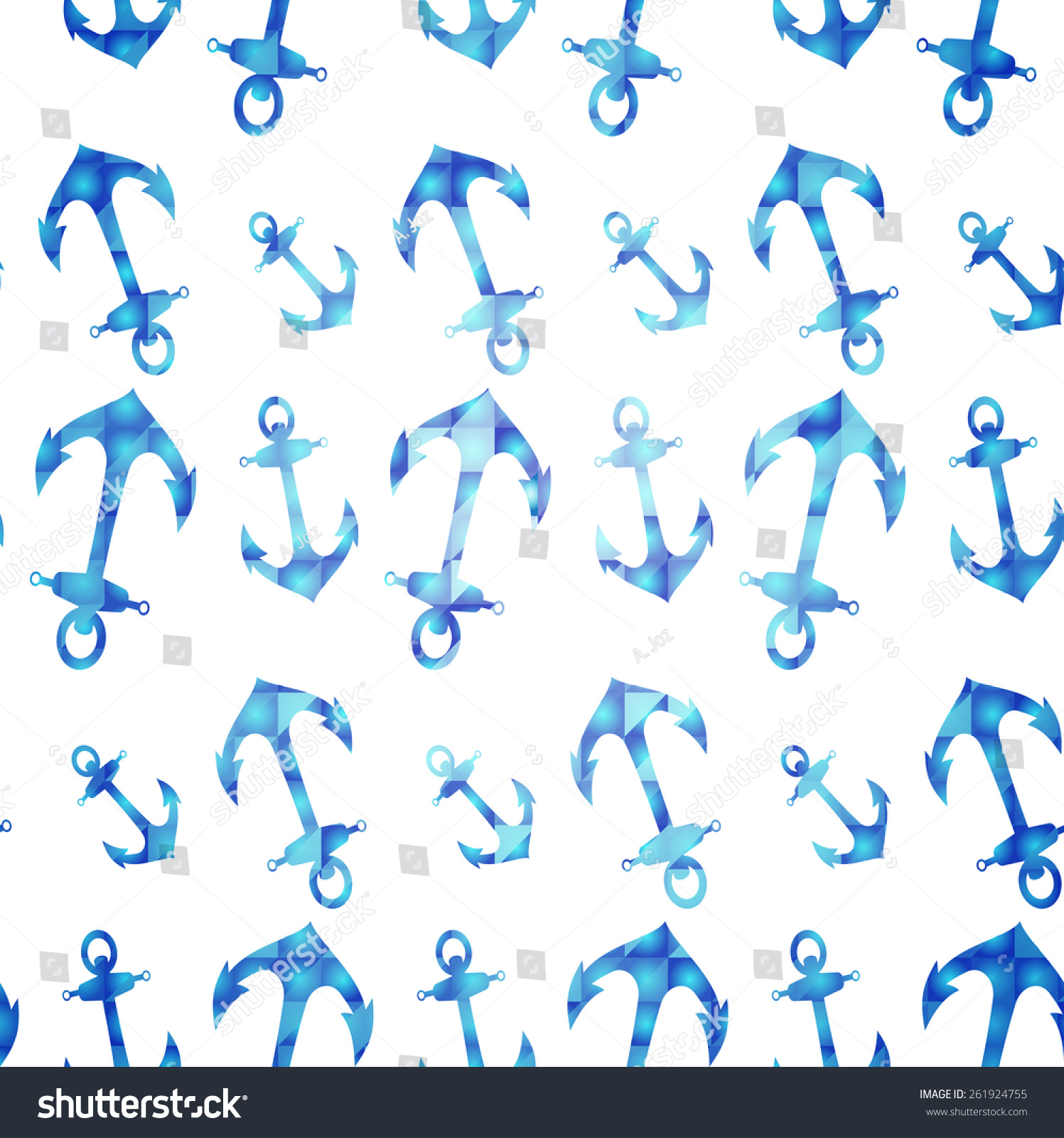 Blue Anchor Seamless Texture Stock Vector (Royalty Free) 261924755 ...