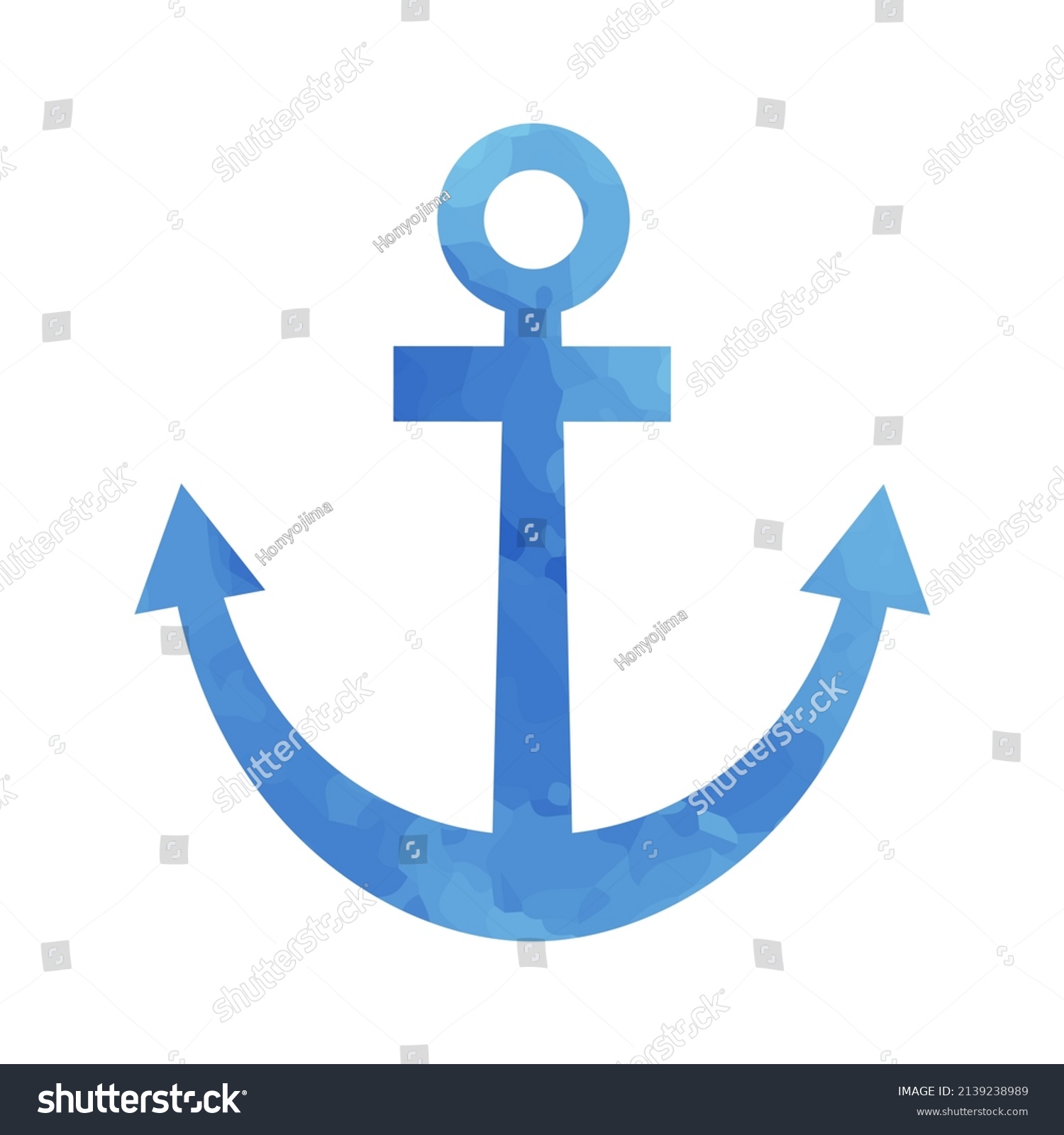 Blue Anchor Vector Illustration Icon Stock Vector (Royalty Free ...