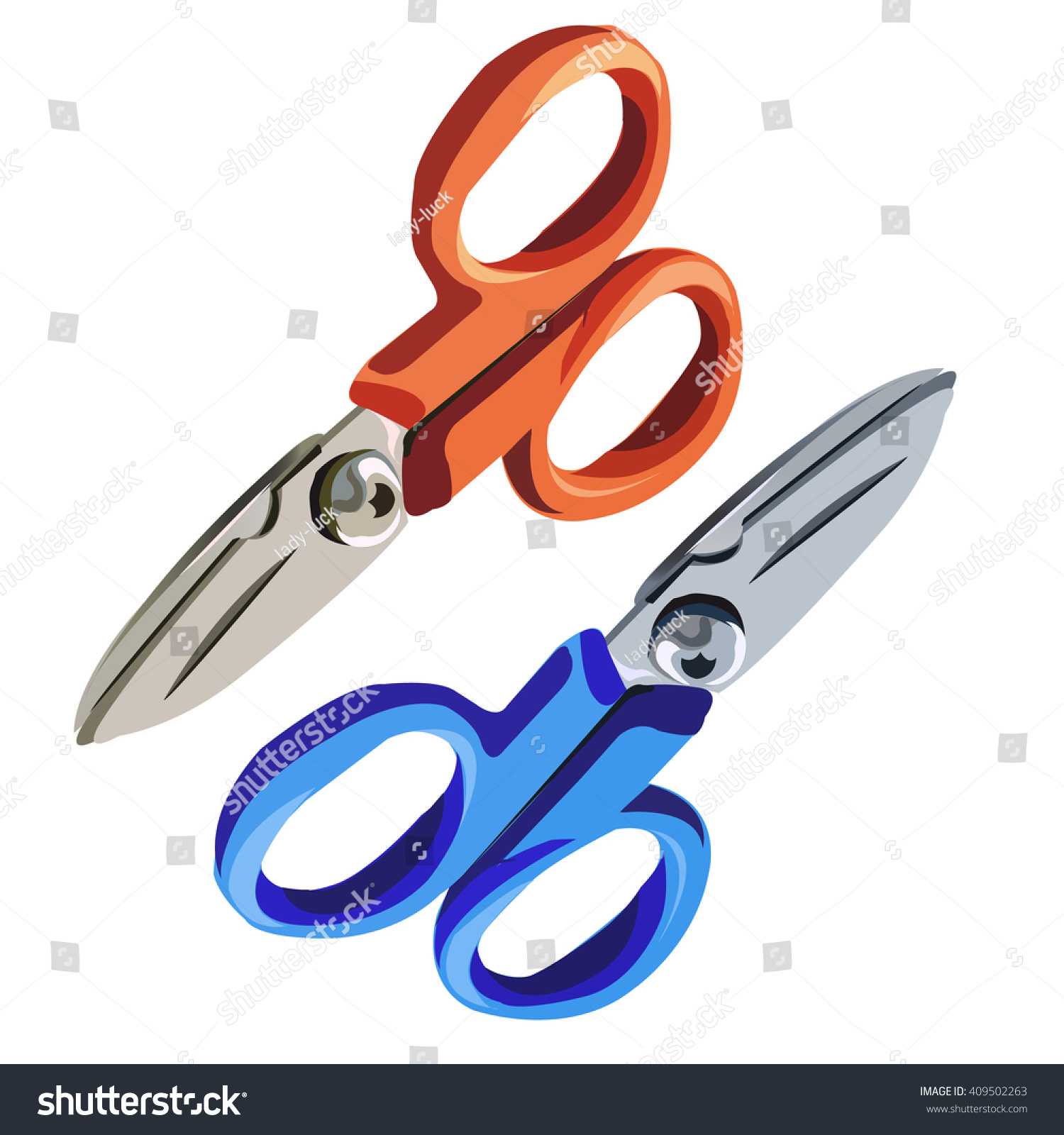 Blue Red Scissors Vector Illustration Stock Vector (Royalty Free ...