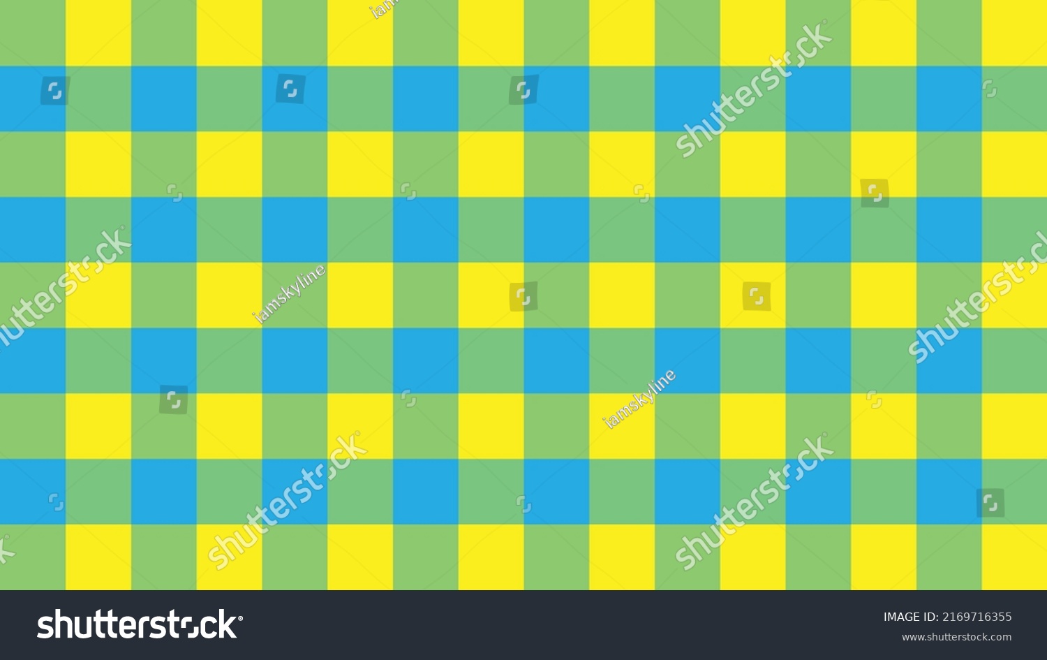 Blue Yellow Checkered Pattern Background Vector Stock Vector (Royalty ...