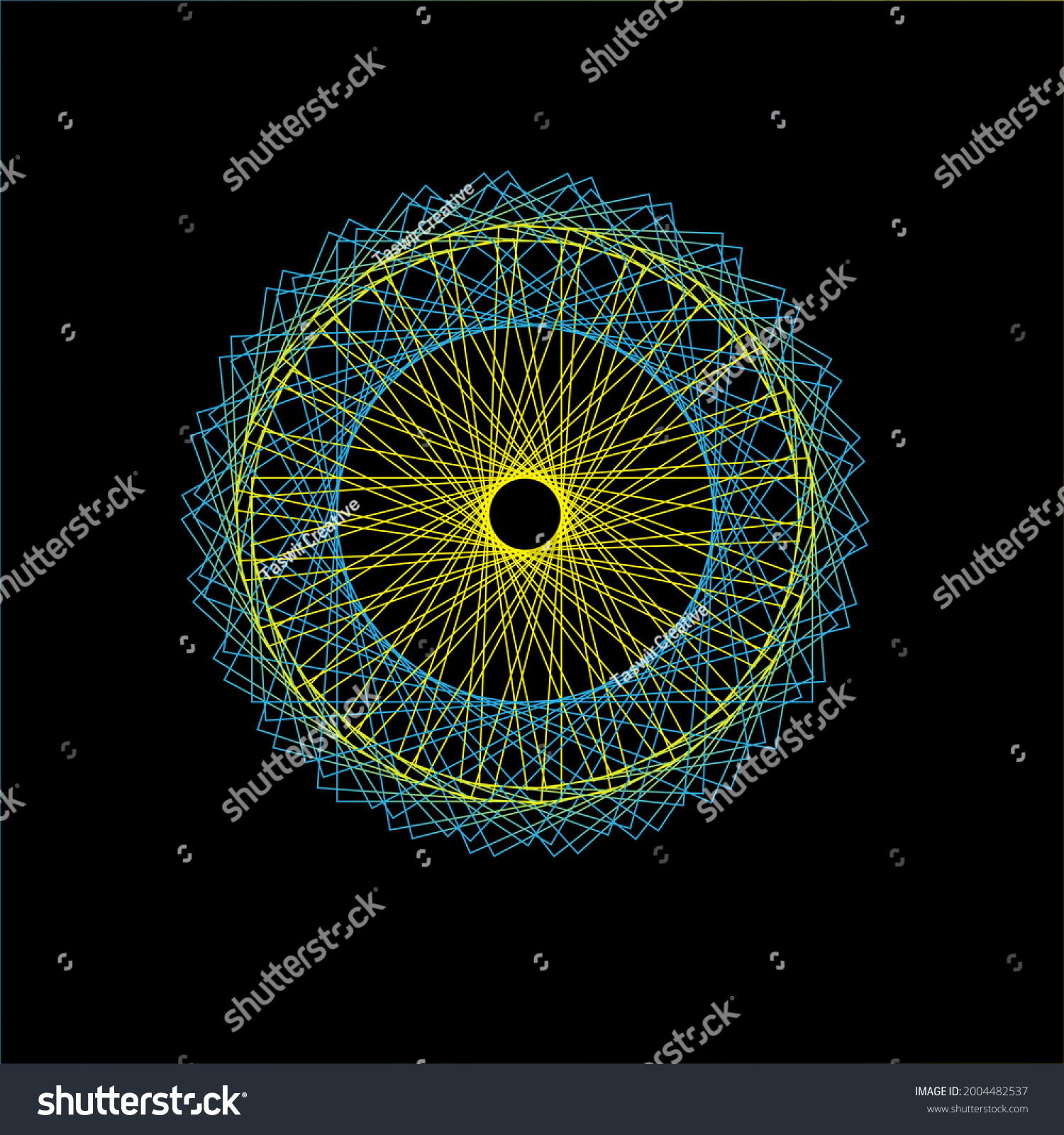 Blue Yellow Rectangle Transform Line Art Stock Vector (Royalty Free ...