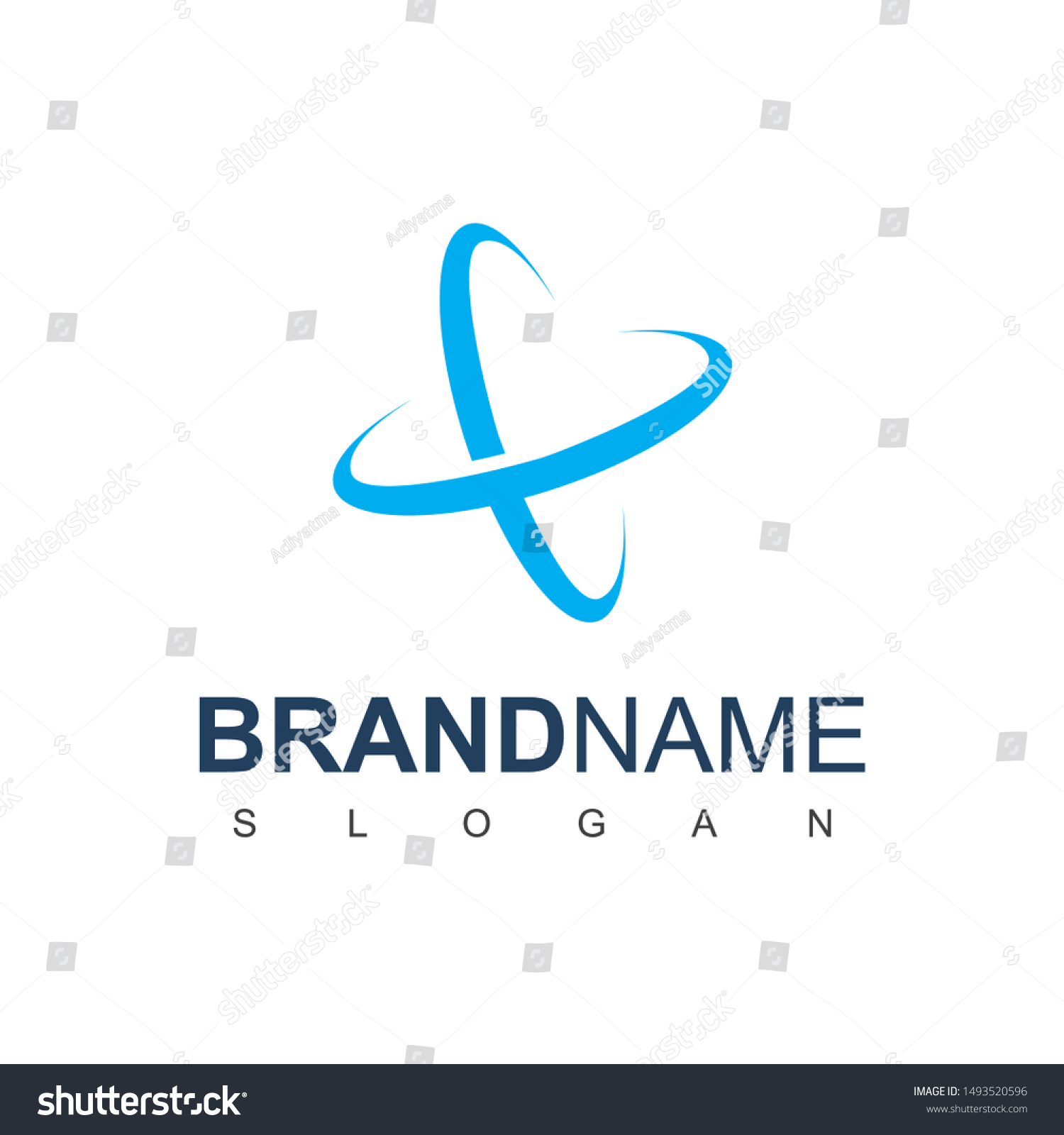 Blue Atom Logo Design Template Stock Vector (Royalty Free) 1493520596