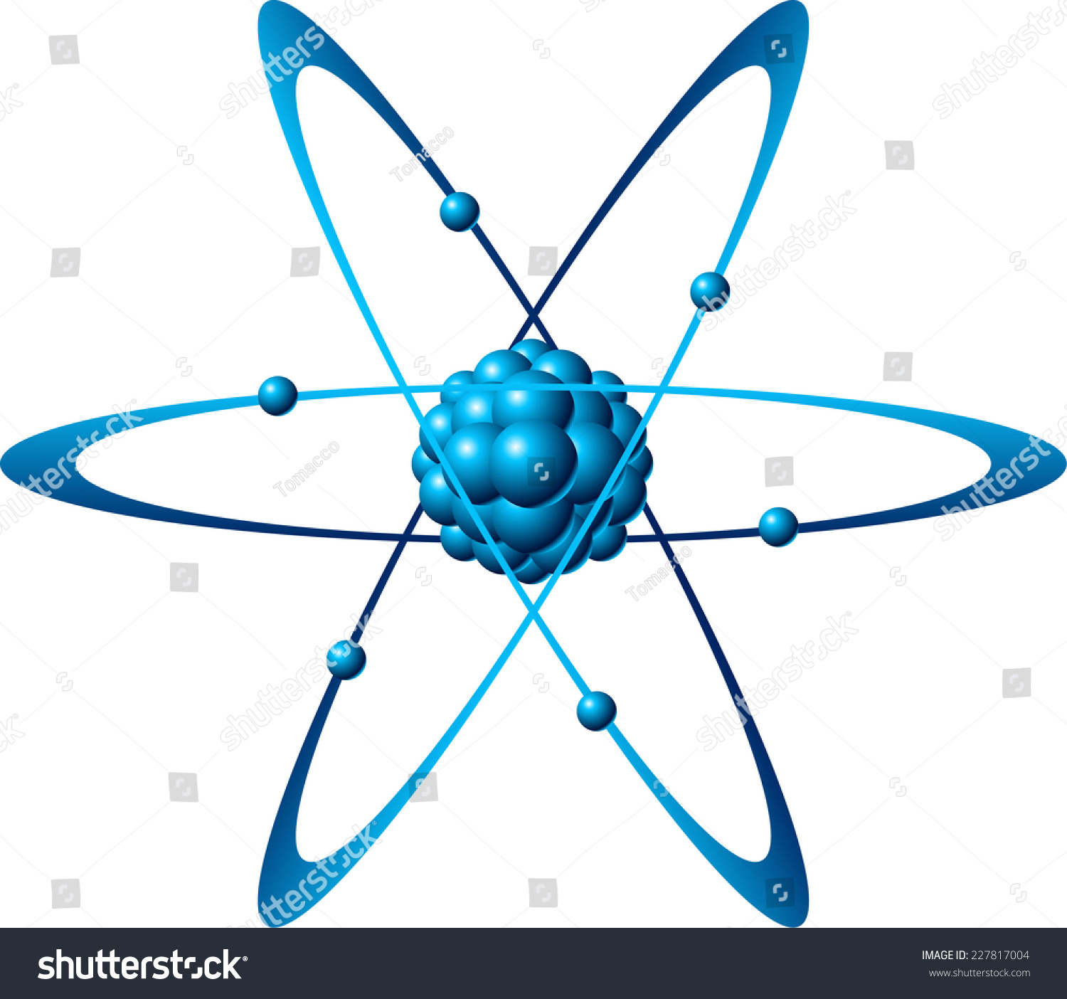 Blue Atom Vector Cartoon Illustration: vector de stock (libre de ...