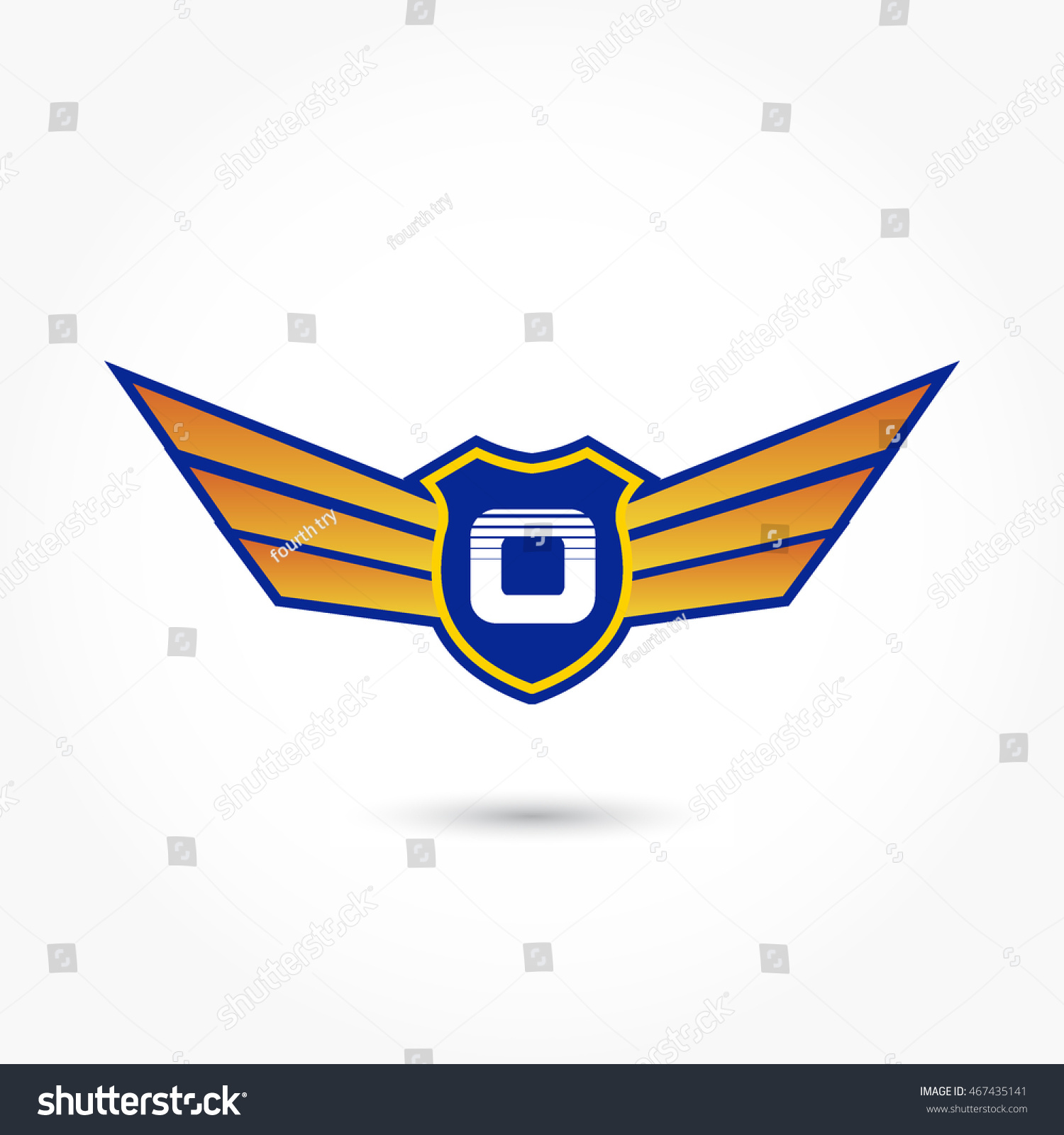 Blue Aviation Logo Gradient Wings: vector de stock (libre de regalías ...