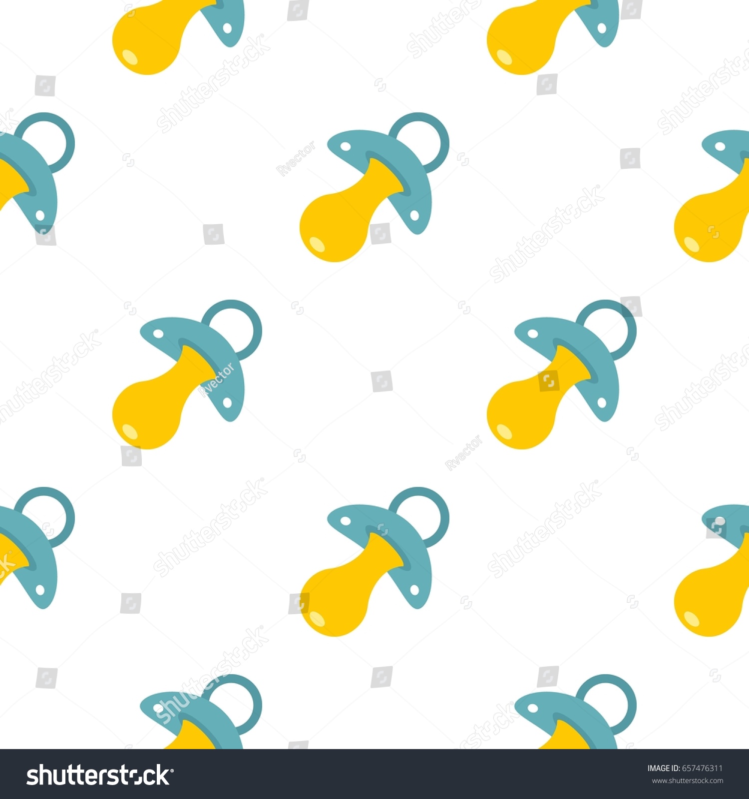 Blue Baby Pacifier Pattern Seamless Background Stock Vector (Royalty ...