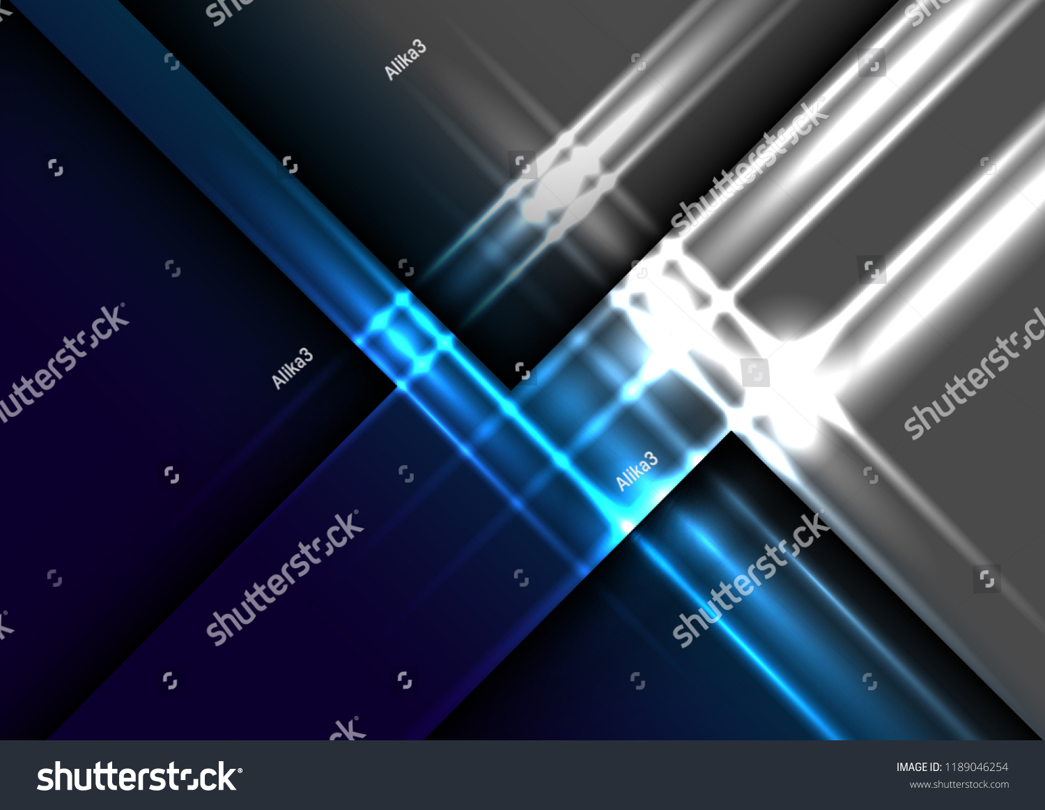 Blue Background Bright Design Glowing Lines Stock Vector (Royalty Free ...