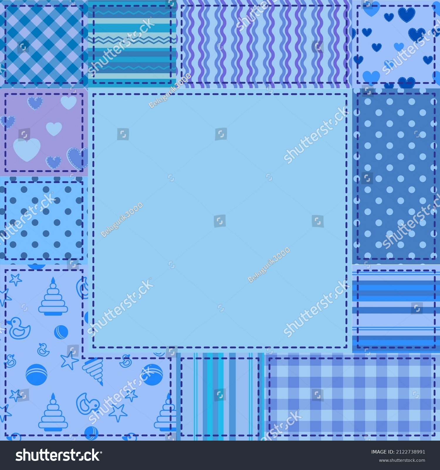 Blue Background Patchwork Boy Stock Vector (Royalty Free) 2122738991 ...