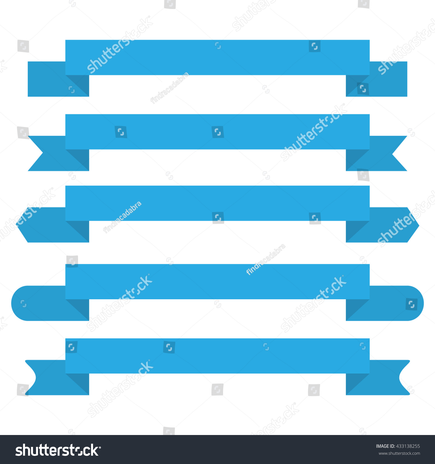 Blue Banner Ribbon Vector Set Stock Vector (Royalty Free) 433138255