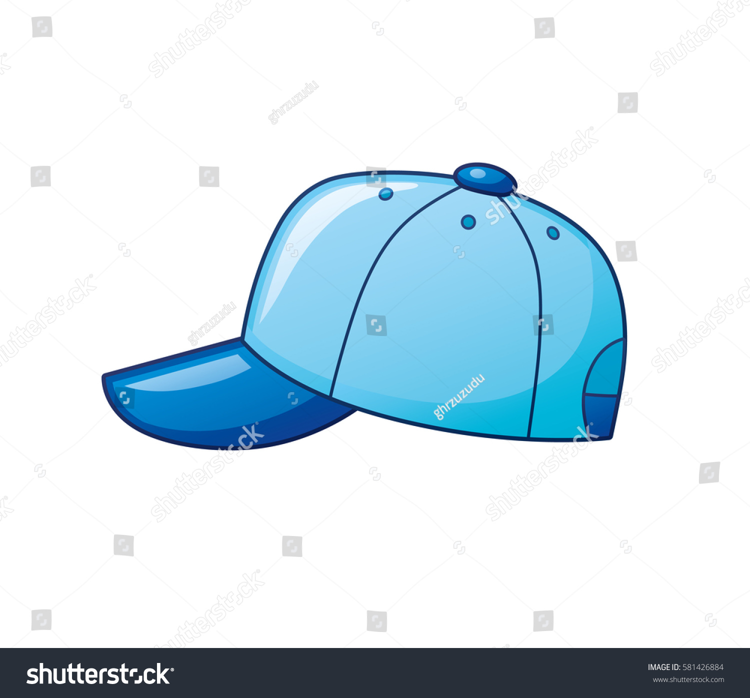 Blue Baseball Cap Vector Isolated Stock Vector (Royalty Free) 581426884 ...