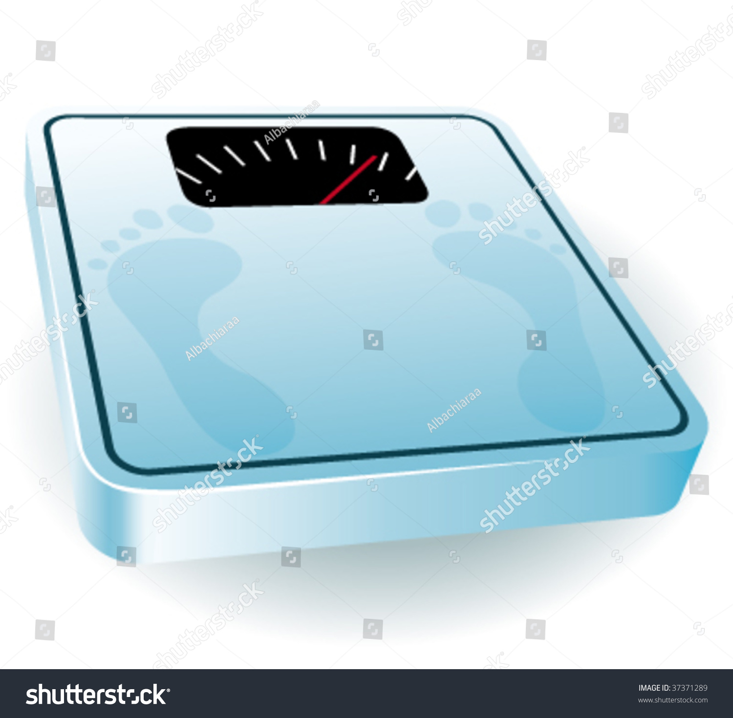 Blue Bathroom Scale Vector Illustration Stock Vector (Royalty Free ...