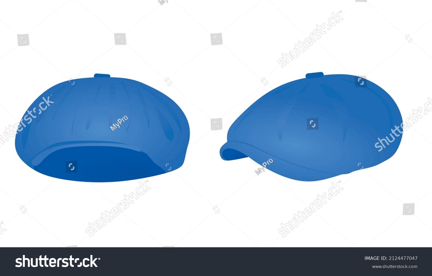 Blue Beret Cap Vector Illustration Stock Vector (Royalty Free ...
