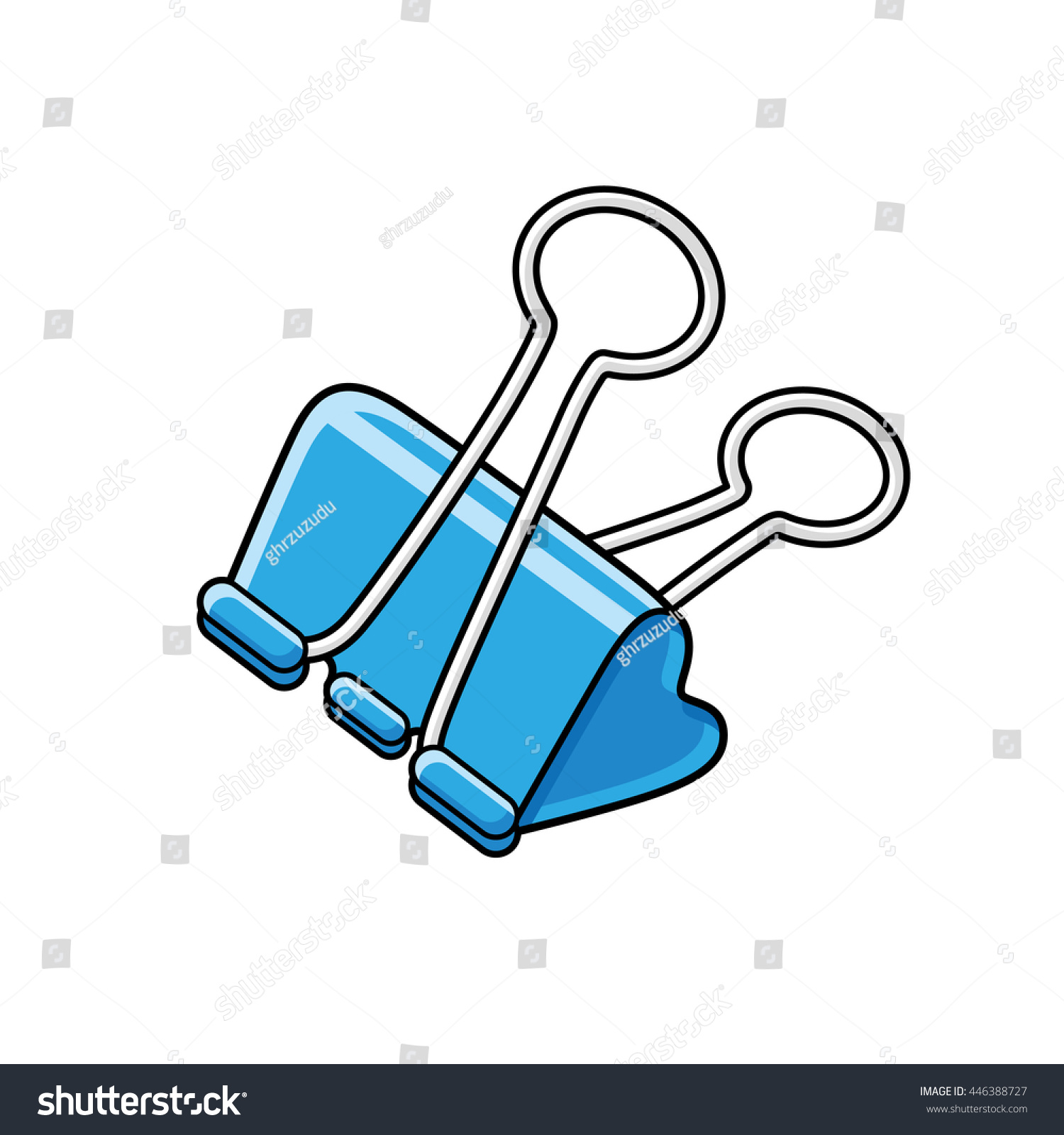 Blue Binder Clip Isolated Stock Vector (Royalty Free) 446388727 ...