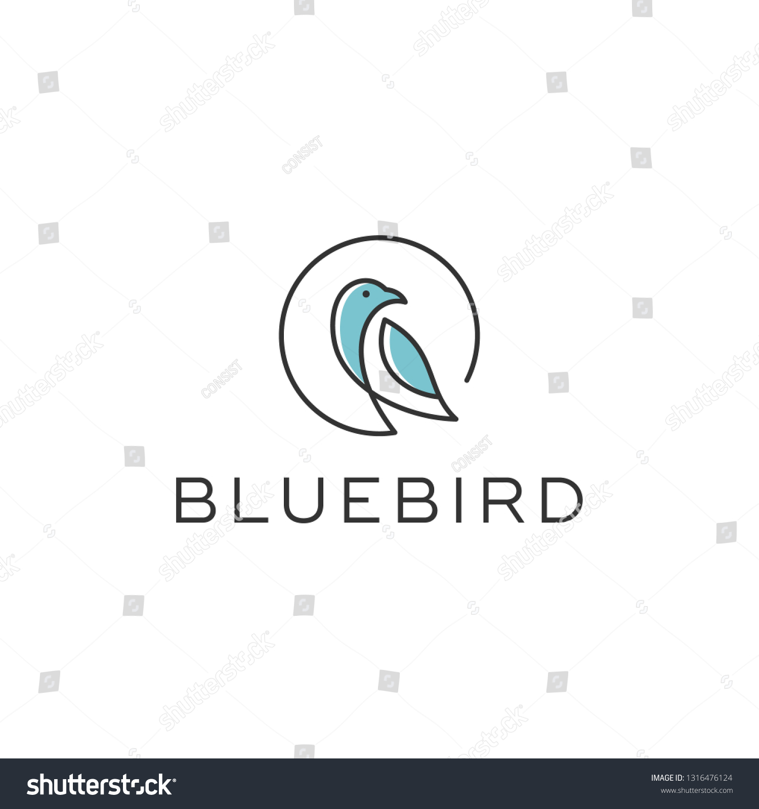 Blue Bird Logo Design Stock Vector (Royalty Free) 1316476124