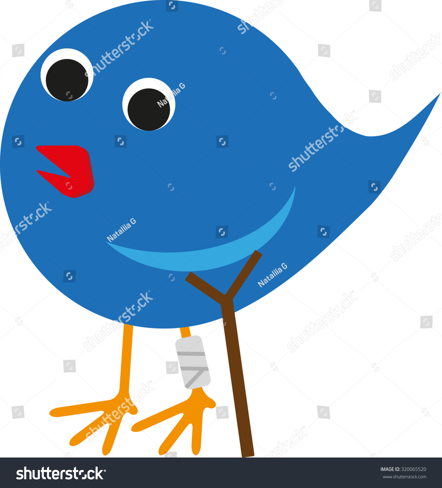 Blue Bird Broken Leg Stock Vector (Royalty Free) 320065520 | Shutterstock