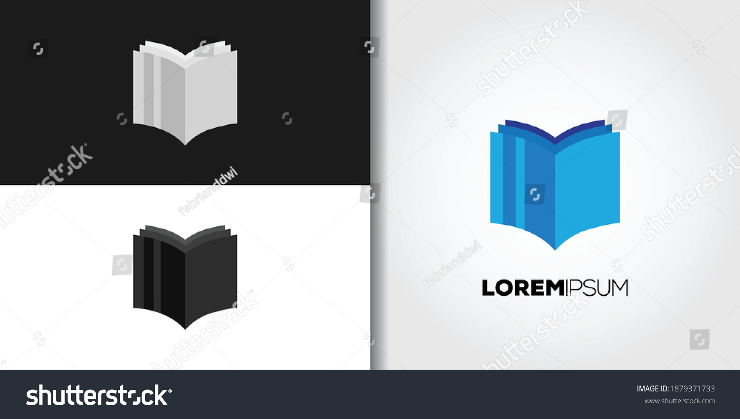 Blue Book Logo Set Idea Template Stock Vector (Royalty Free) 1879371733 ...