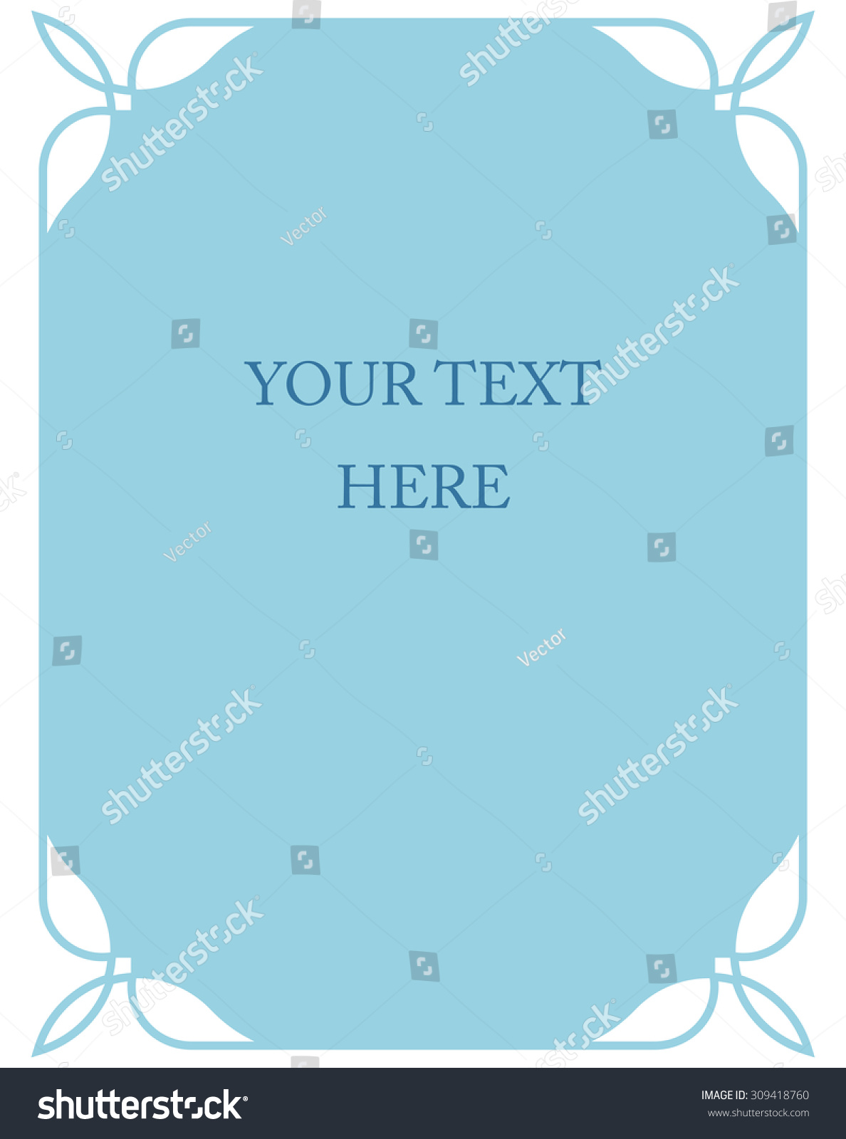 Blue Border Frame Deco Vector Label Stock Vector (Royalty Free ...
