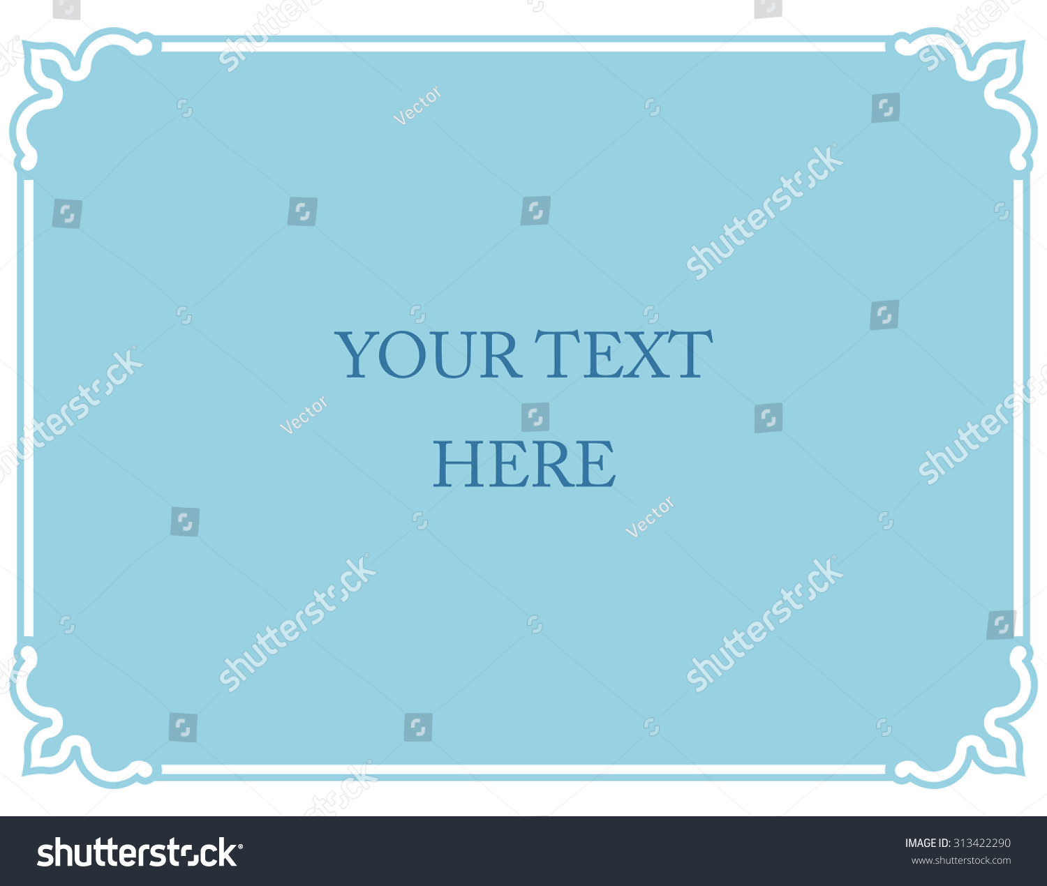 Blue Border Frame Deco Vector Label Stock Vector (Royalty Free ...