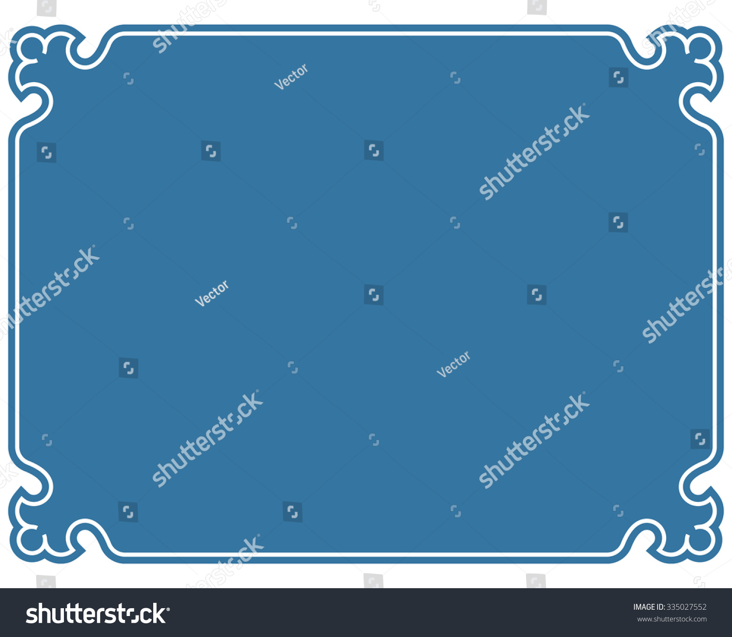 Blue Border Frame Deco Vector Label: vector de stock (libre de regalías ...