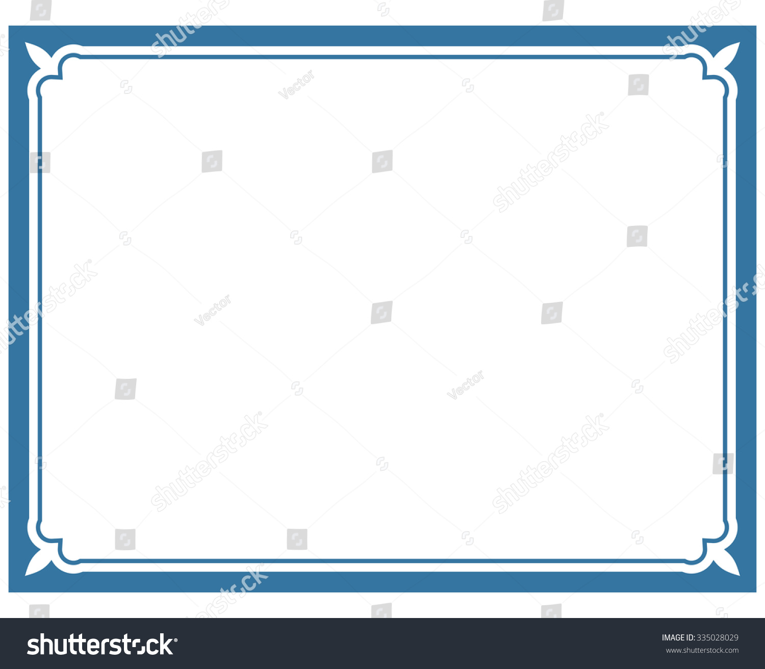 Blue Border Frame Deco Vector Label Stock Vector (Royalty Free) 335028029